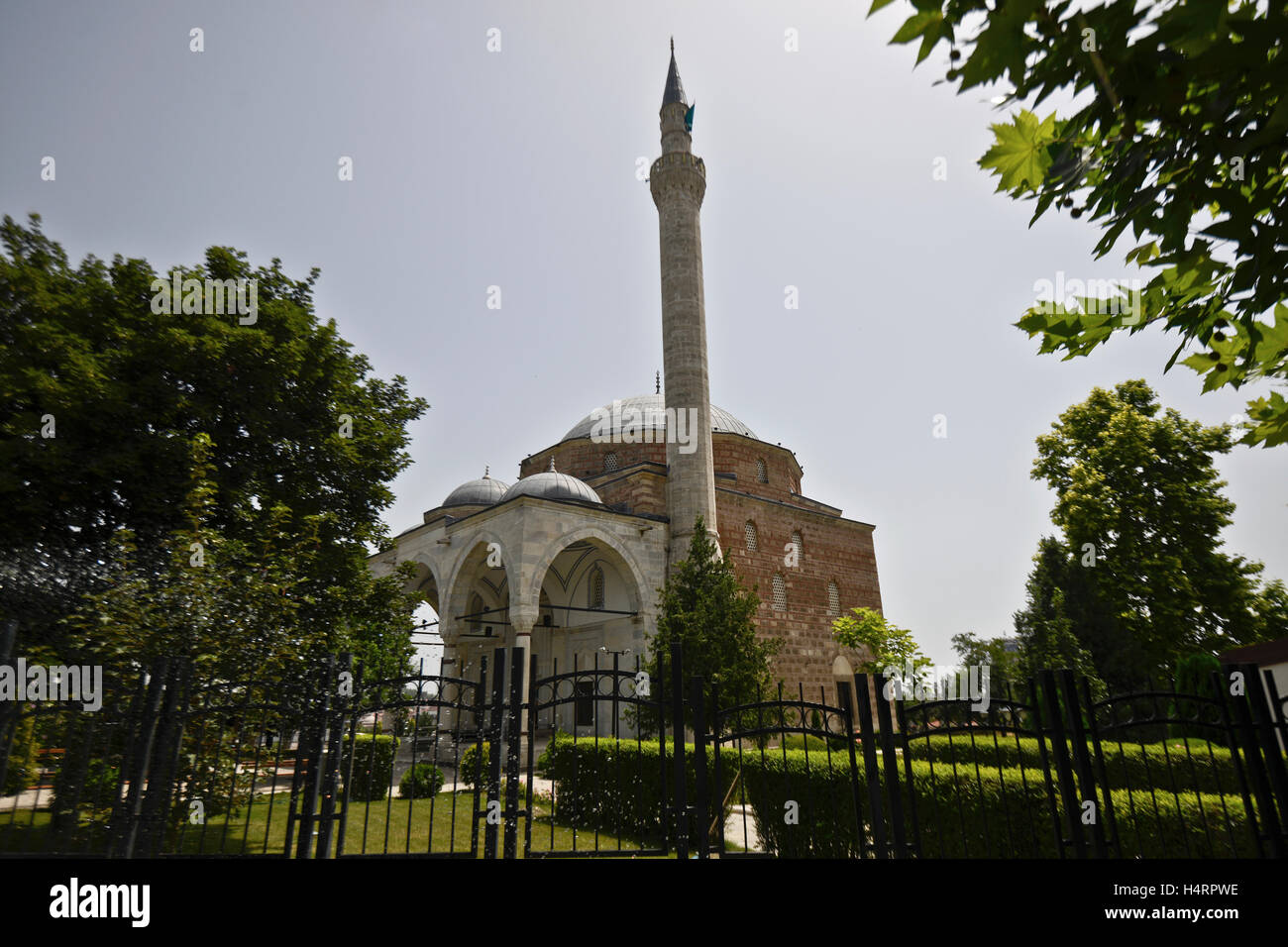 Mustafa Pasha Mosque. Lateral view, with rose garden. Skopje, Macedonia ...