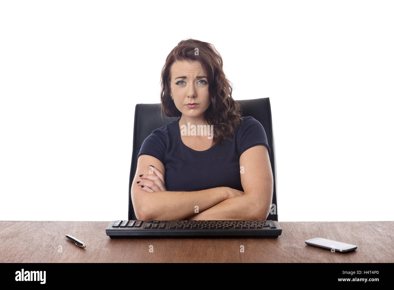 Confused female employee hi-res stock photography and images - Alamy