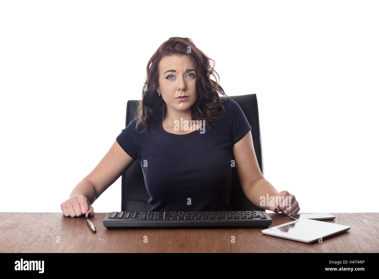 Confused female employee hi-res stock photography and images - Alamy