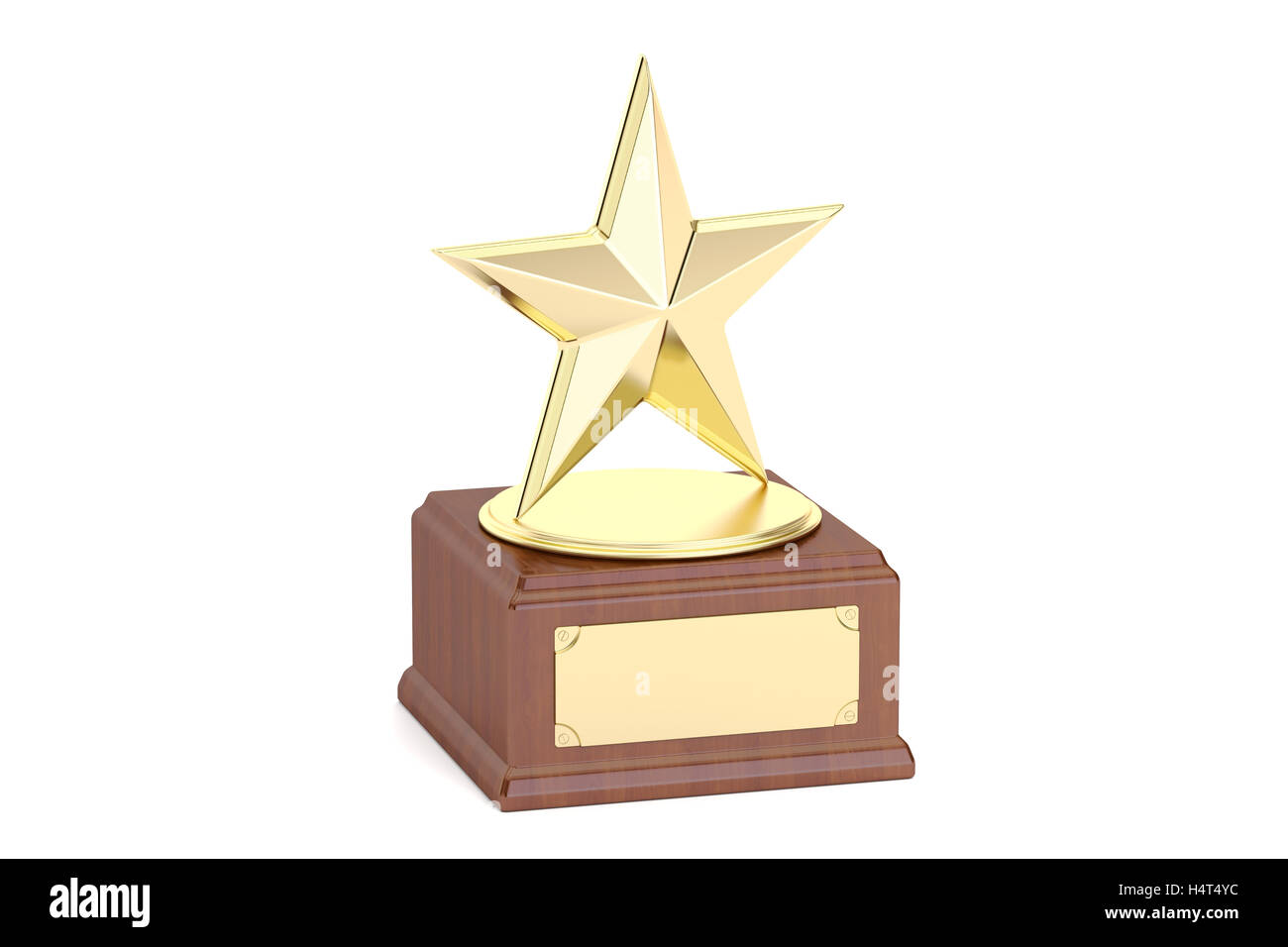 Golden Star Award, 3D rendering isolated on white background Stock ...