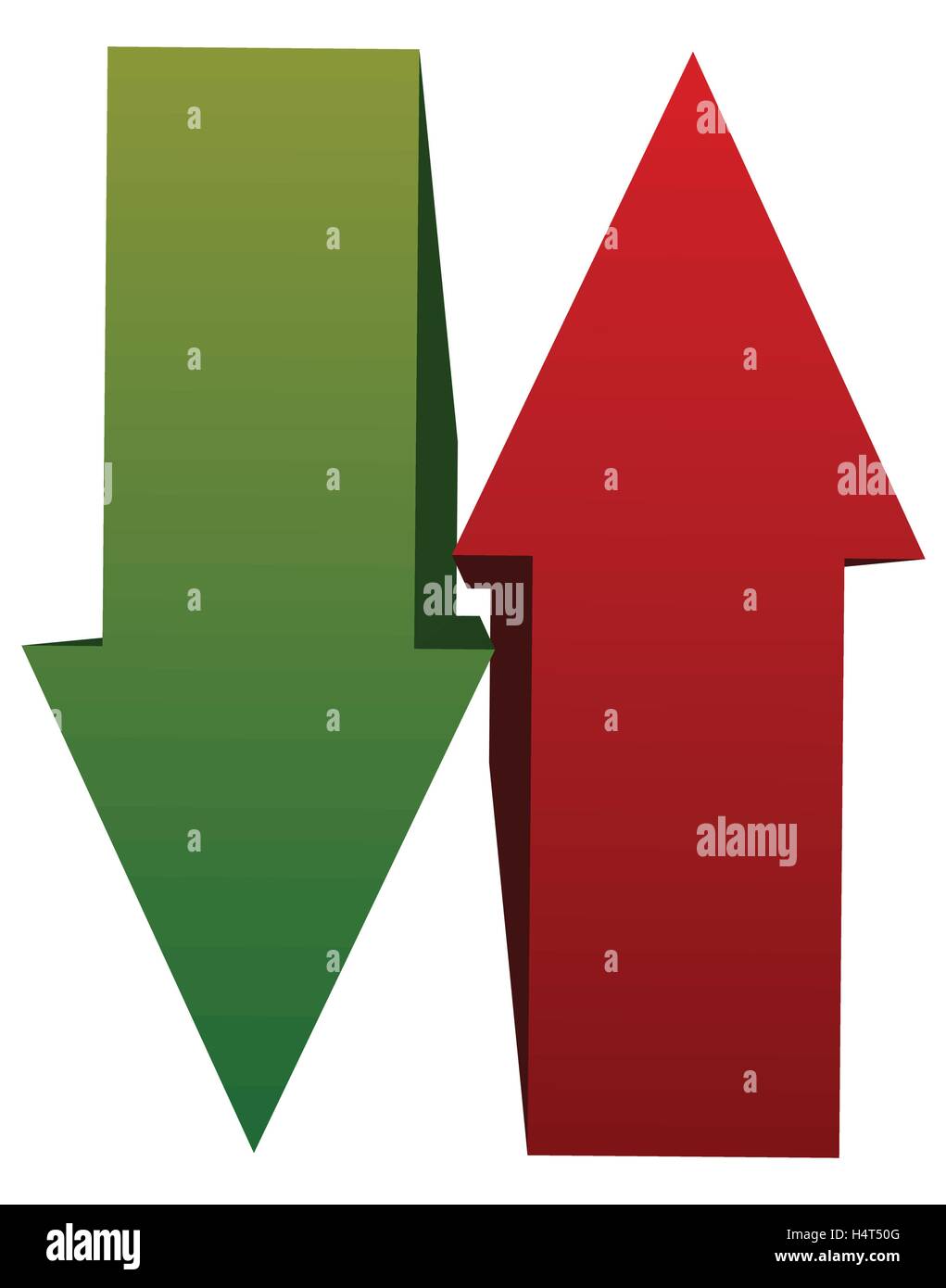 Green Red Up Down Arrow Icon S Vertical Arrows In Opposite Direction