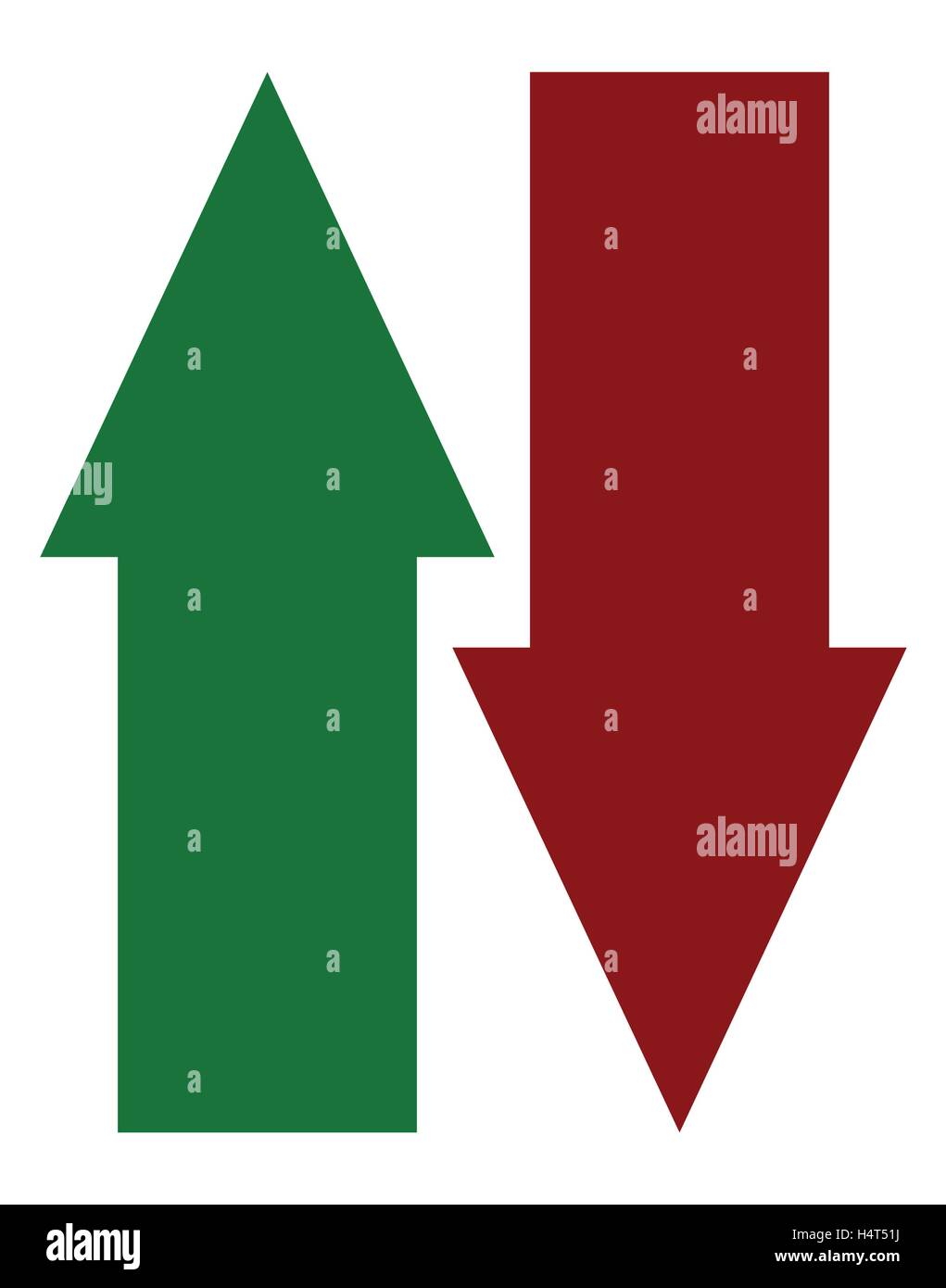 Green red up down arrow icon(s). Vertical arrows in opposite direction ...