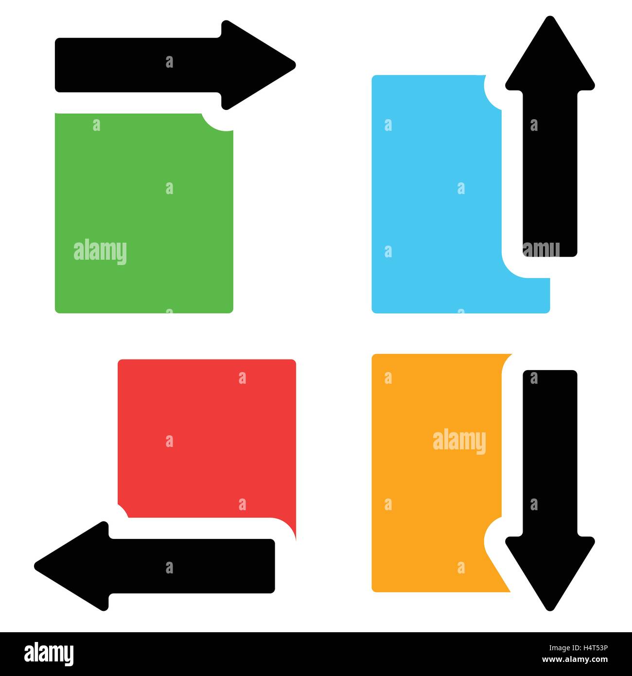 Banners w arrows in four direction - Arrows cut in rectangle shapes ...