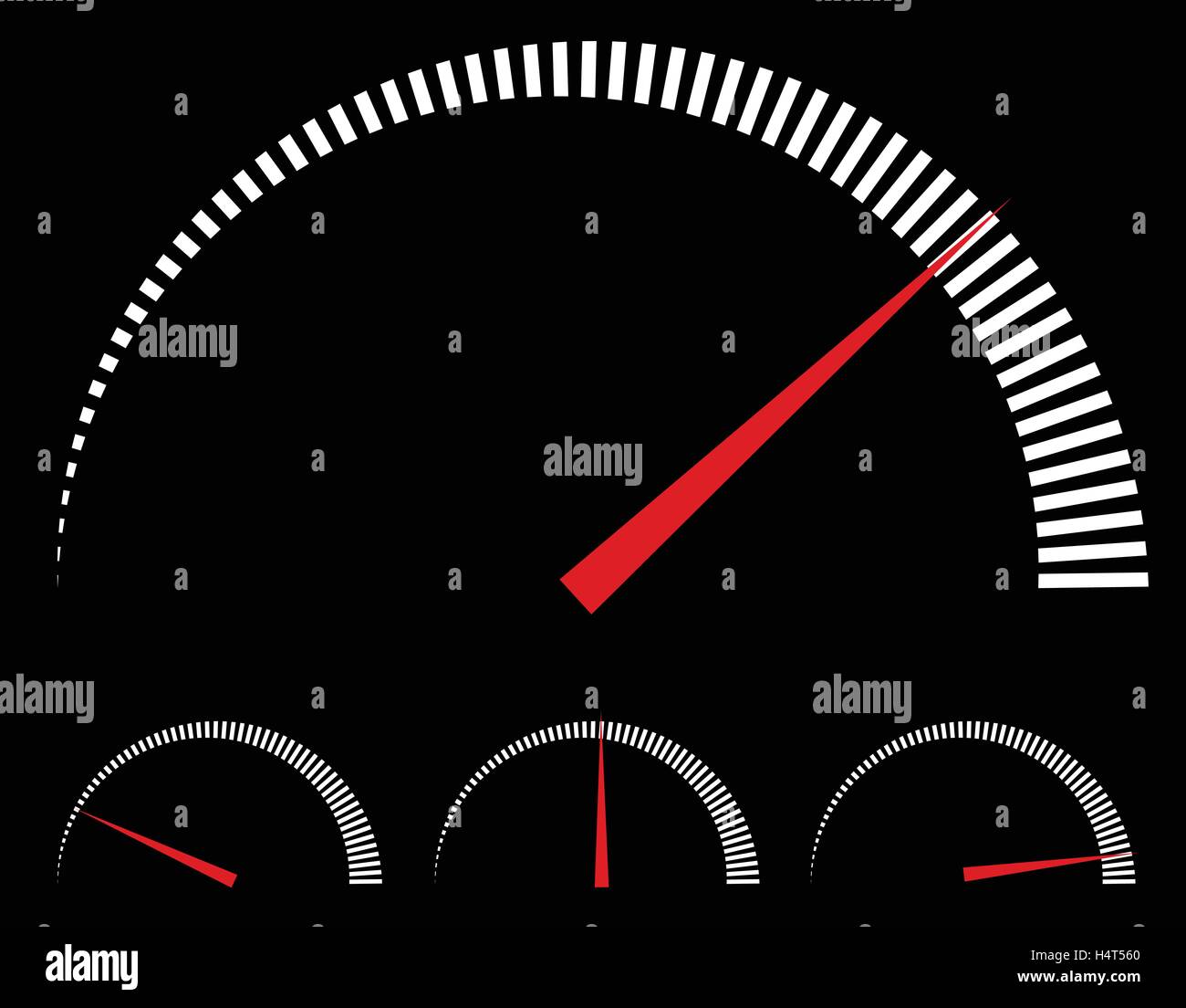 Speedometer or generic meters, gauges with red needle Stock Vector ...