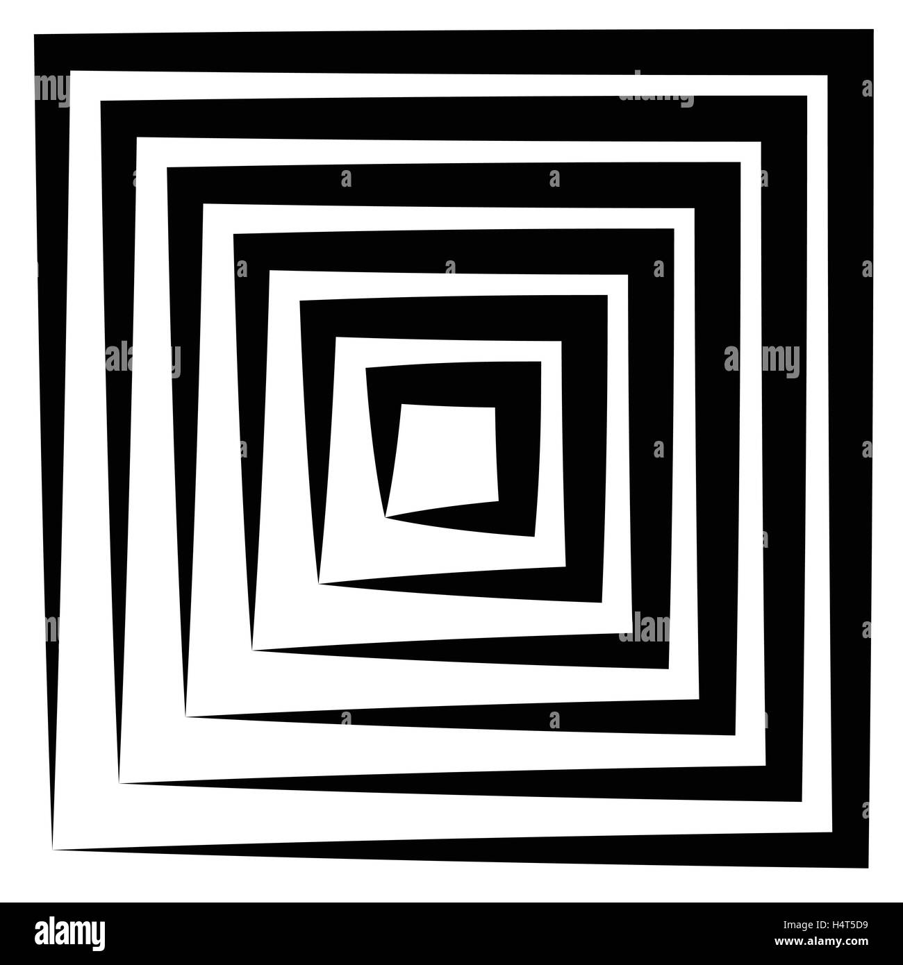 Concentric squares w dynamic irregular line. monochrome abstract ...