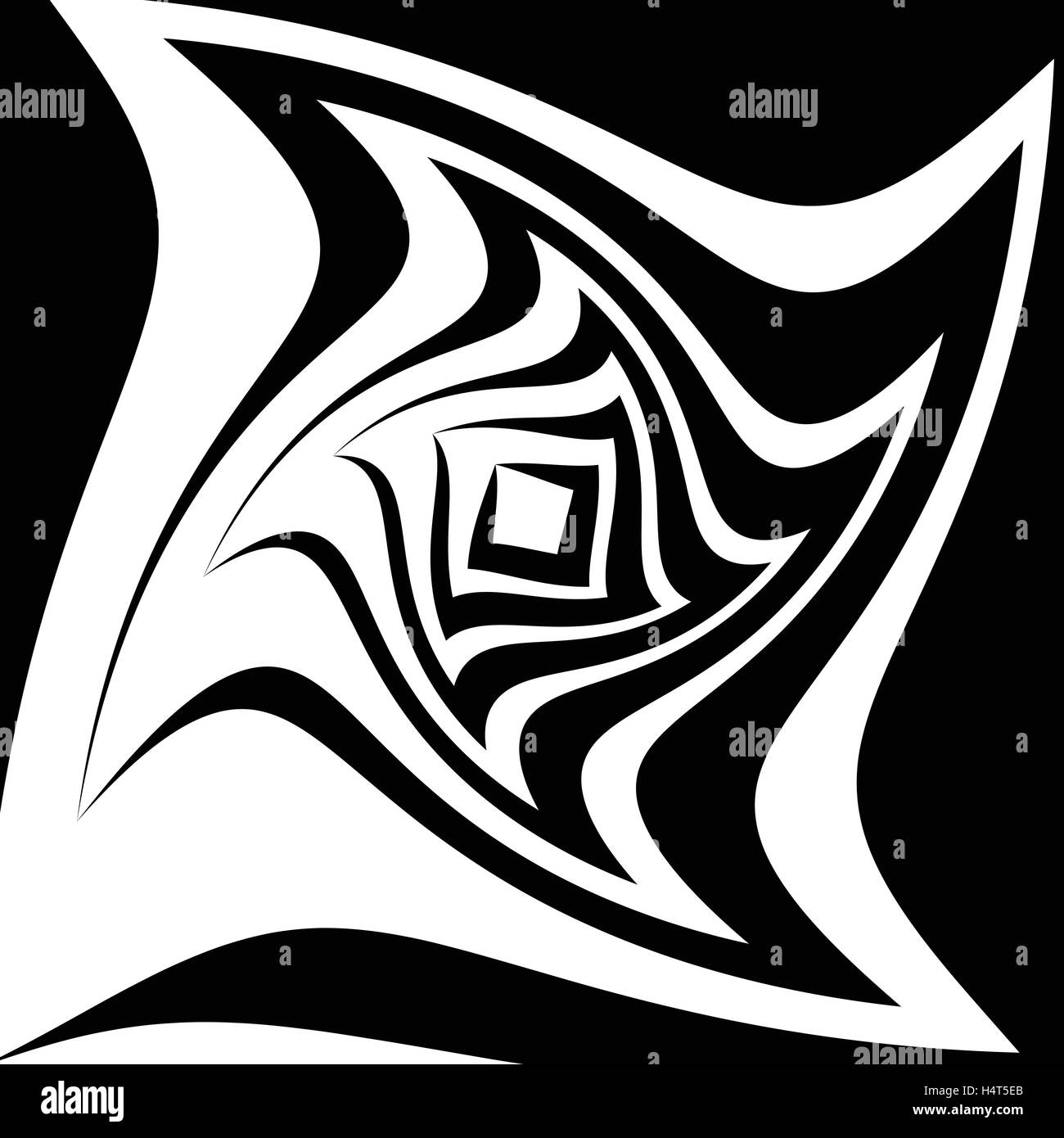 Spiral vortex shape. Radiating squares with spiral distortion Stock ...