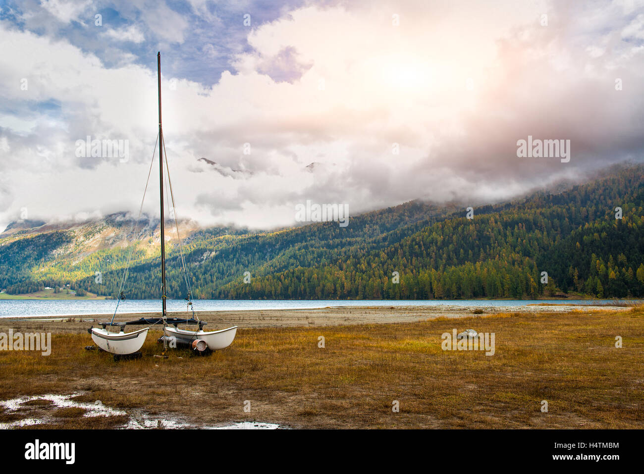 Old catamaran on lake hi-res stock photography and images - Alamy