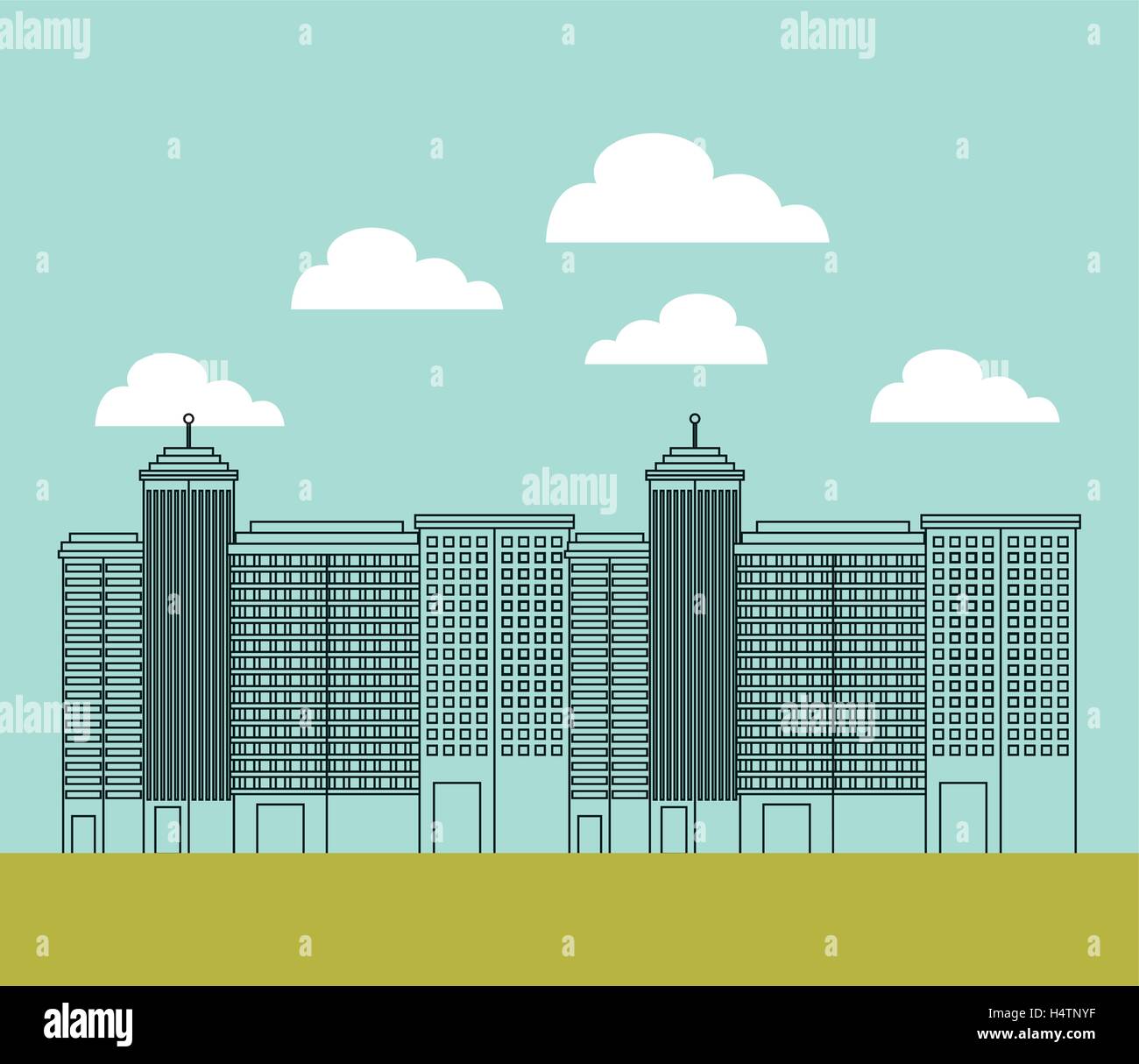 cityscape buildings skyline icon Stock Vector Image & Art - Alamy