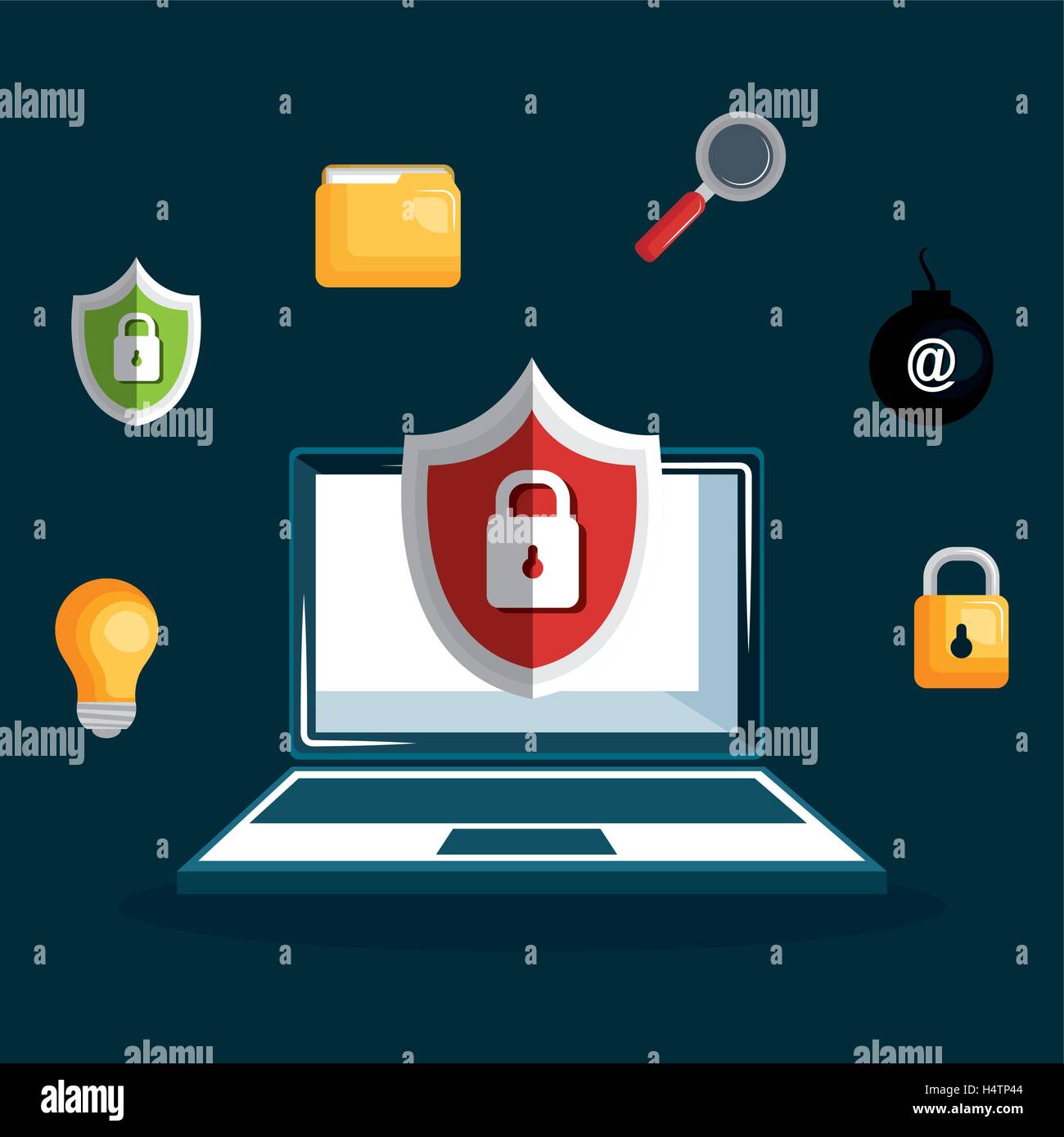 internet security concept flat icons Stock Vector Image & Art - Alamy