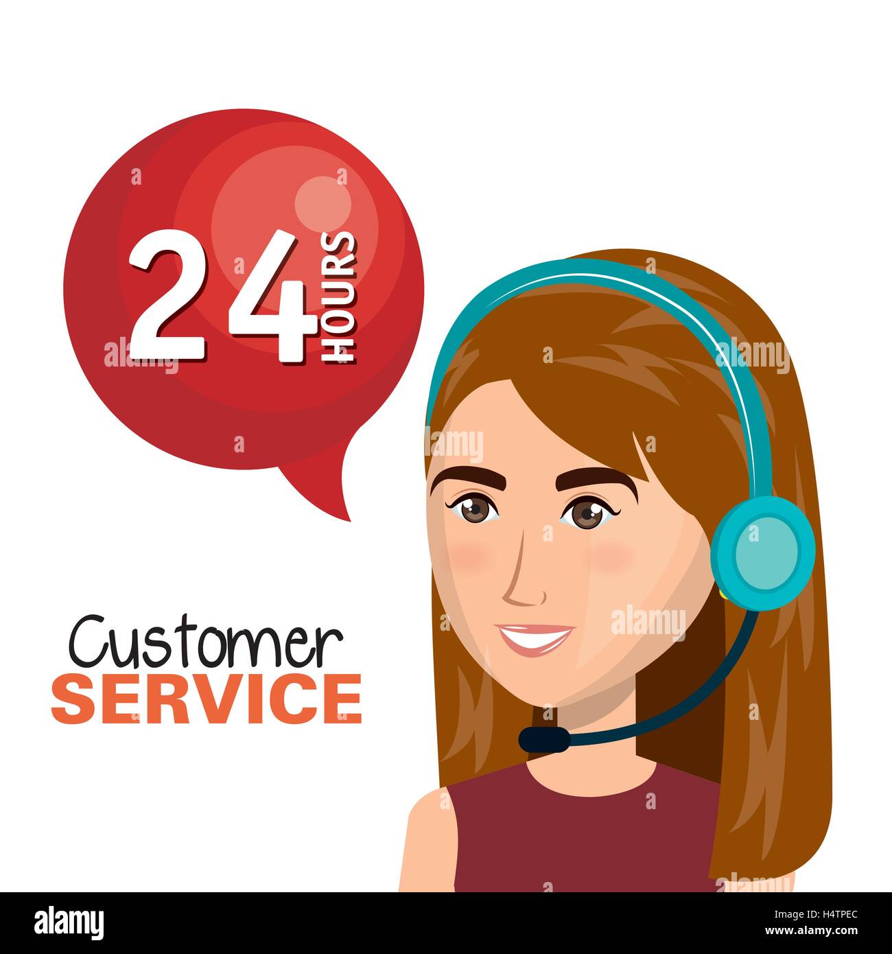 Service 24 concept girl Stock Vector Images - Alamy