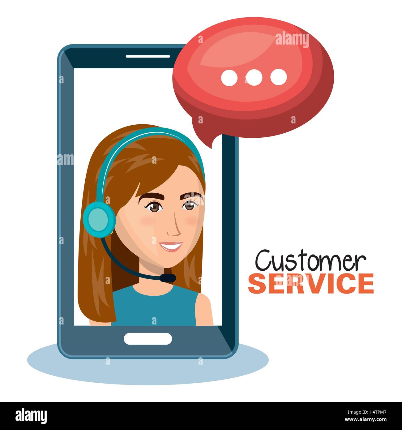 Female customer support agent working Stock Vector Images - Alamy