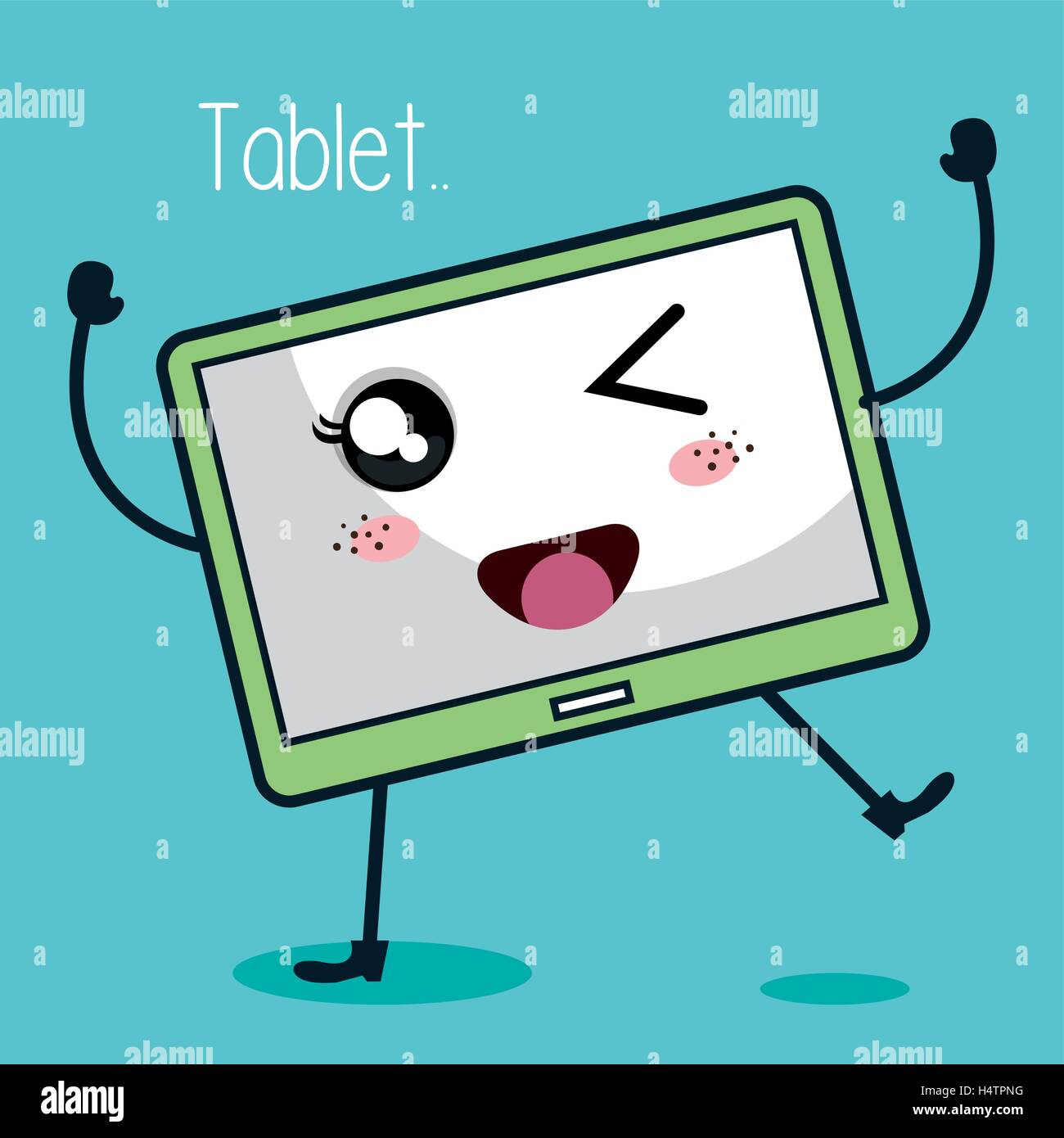 tablet character kawaii style Stock Vector Image & Art - Alamy