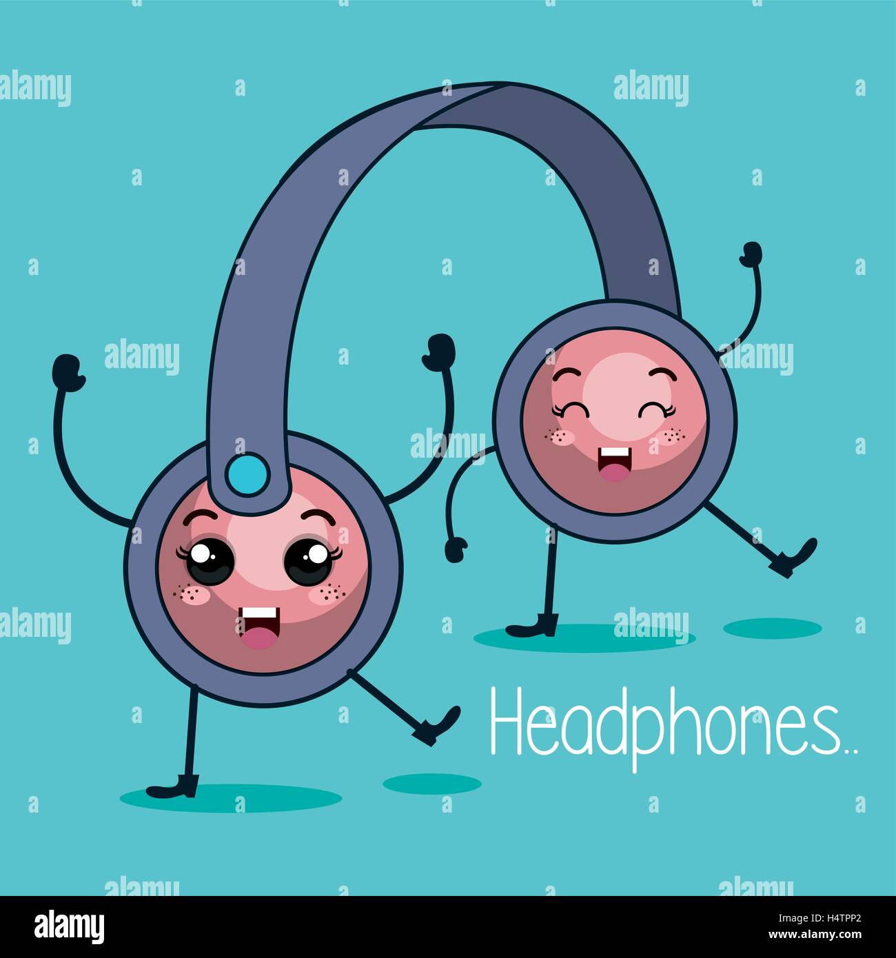 headphone character kawaii style Stock Vector Image & Art - Alamy
