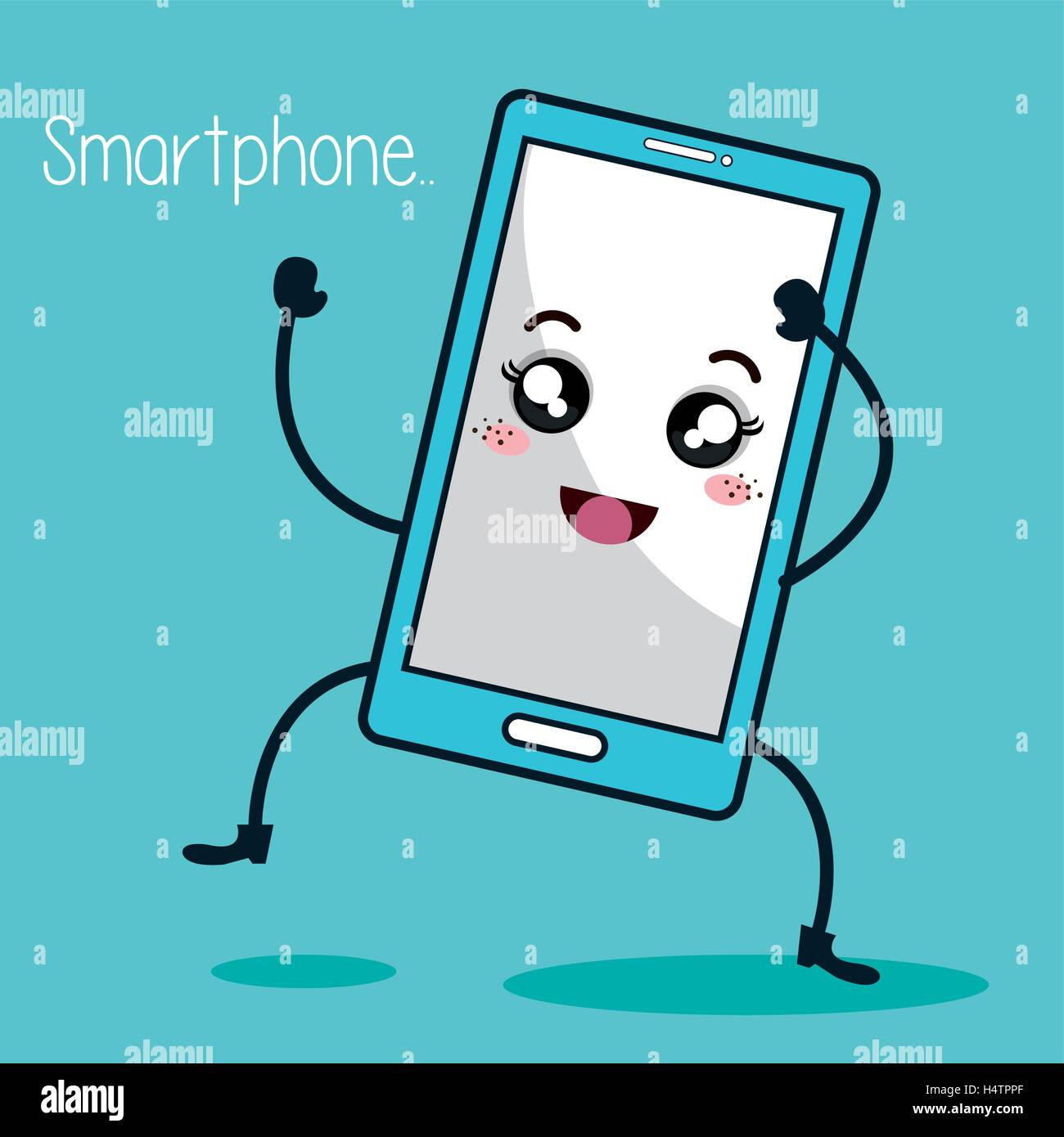 smartphone character kawaii style Stock Vector Image & Art - Alamy