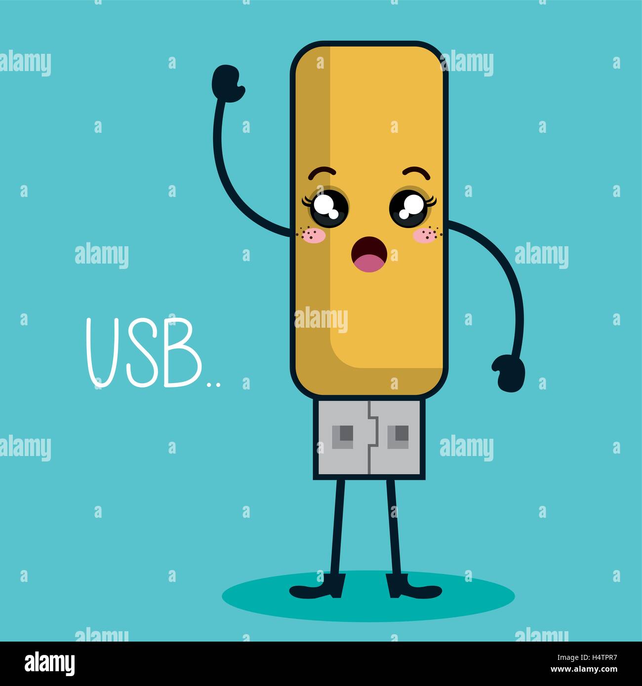 usb memory character kawaii style Stock Vector Image & Art - Alamy