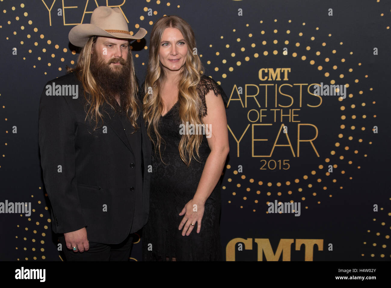 Chris and Morgane Stapleton arrives on the red carpet at the 2015 CMT ...