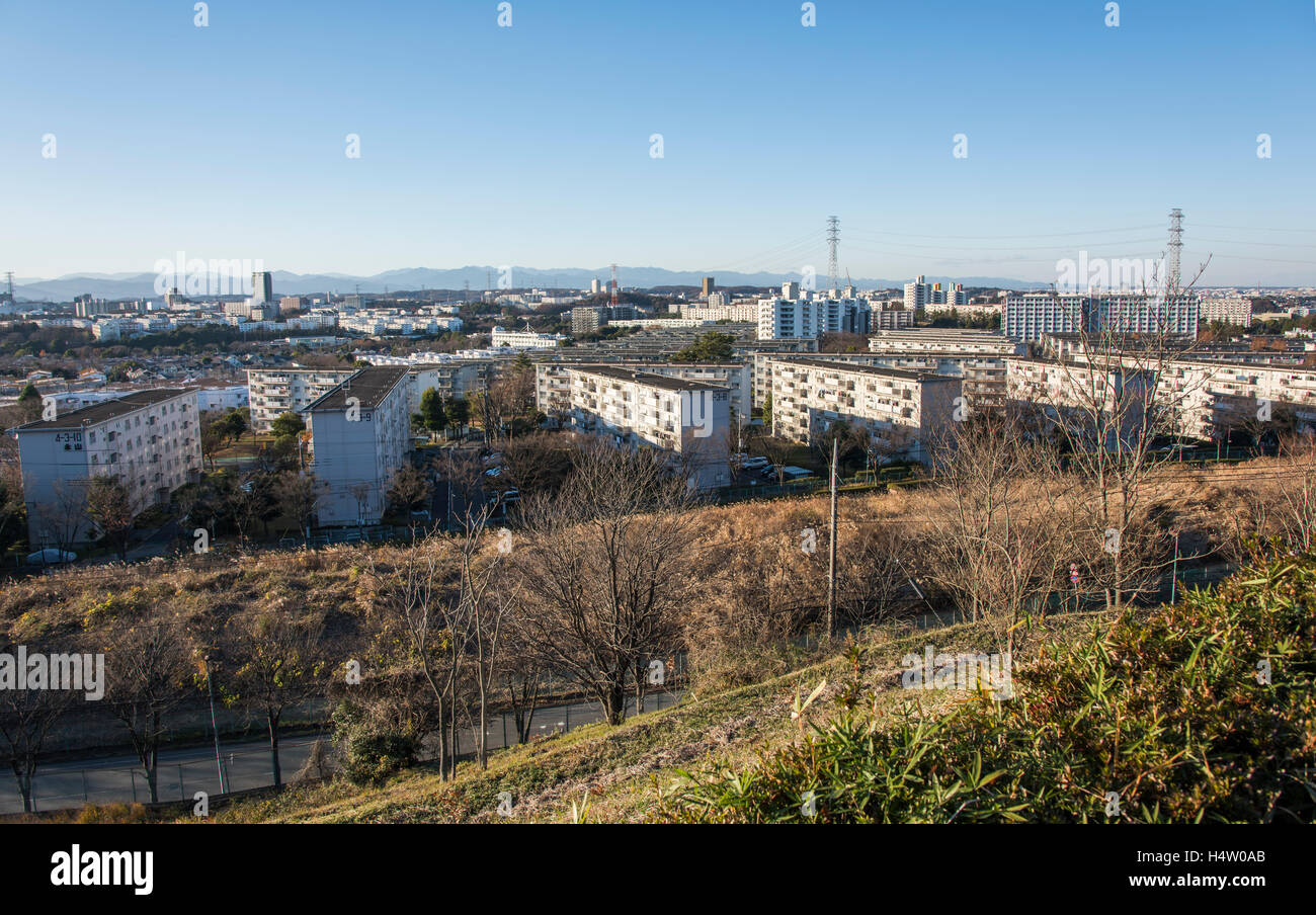 General view of Tama New Town from panorama Hill, Tama City, Tokyo ...