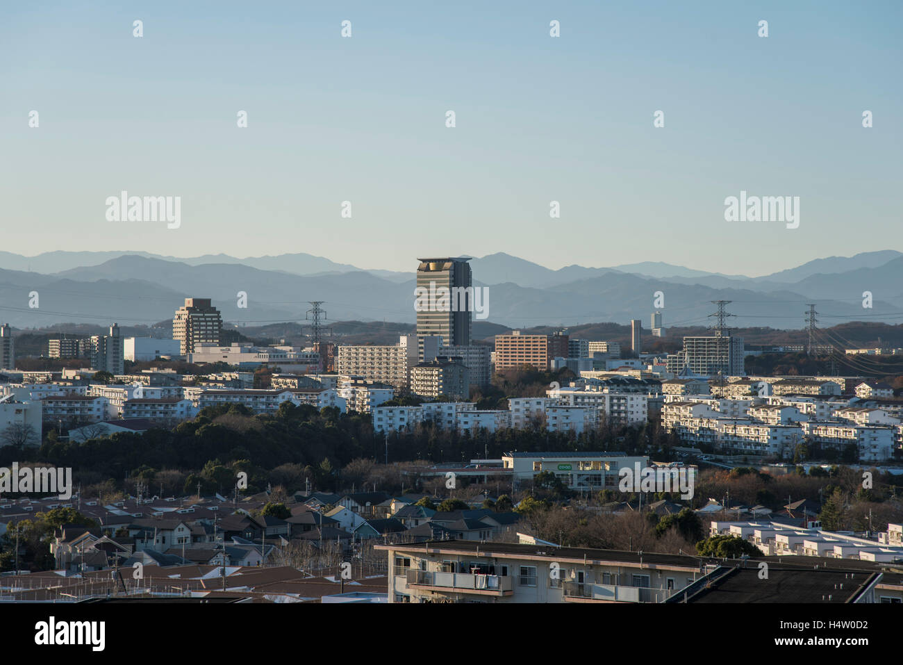 General view of Tama New Town from panorama Hill, Tama City, Tokyo ...