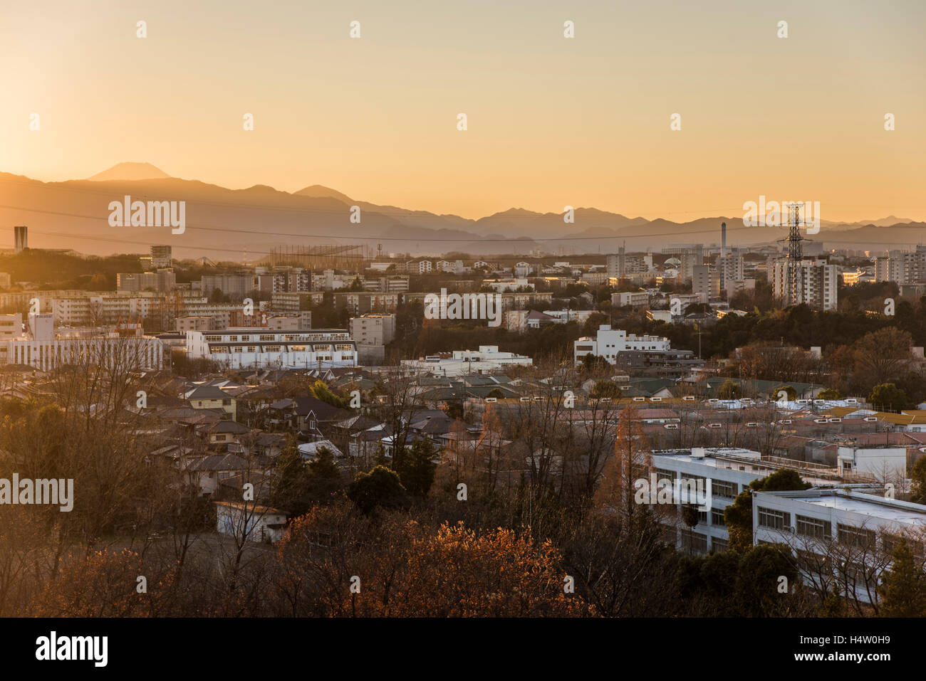 General view of Tama New Town from panorama Hill, Tama City, Tokyo ...