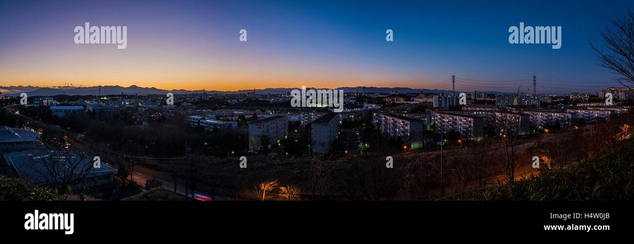 General view of Tama New Town from panorama Hill, Tama City, Tokyo ...