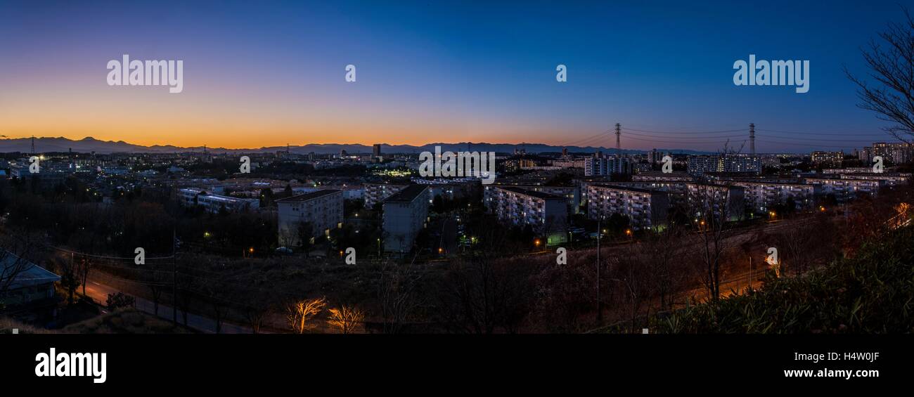 General view of Tama New Town from panorama Hill, Tama City, Tokyo ...