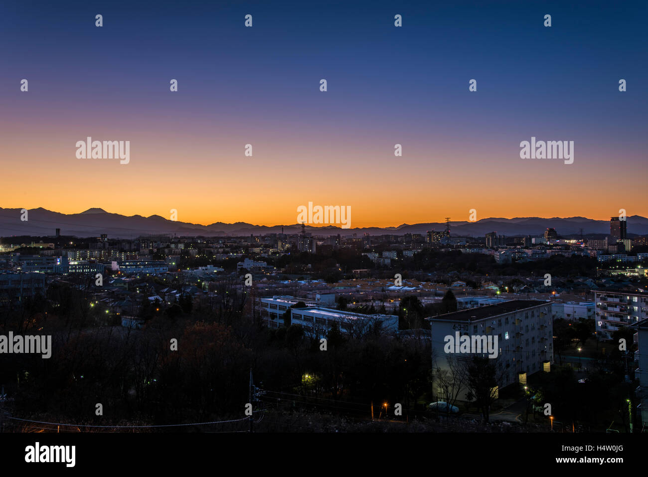 General view of Tama New Town from panorama Hill, Tama City, Tokyo ...