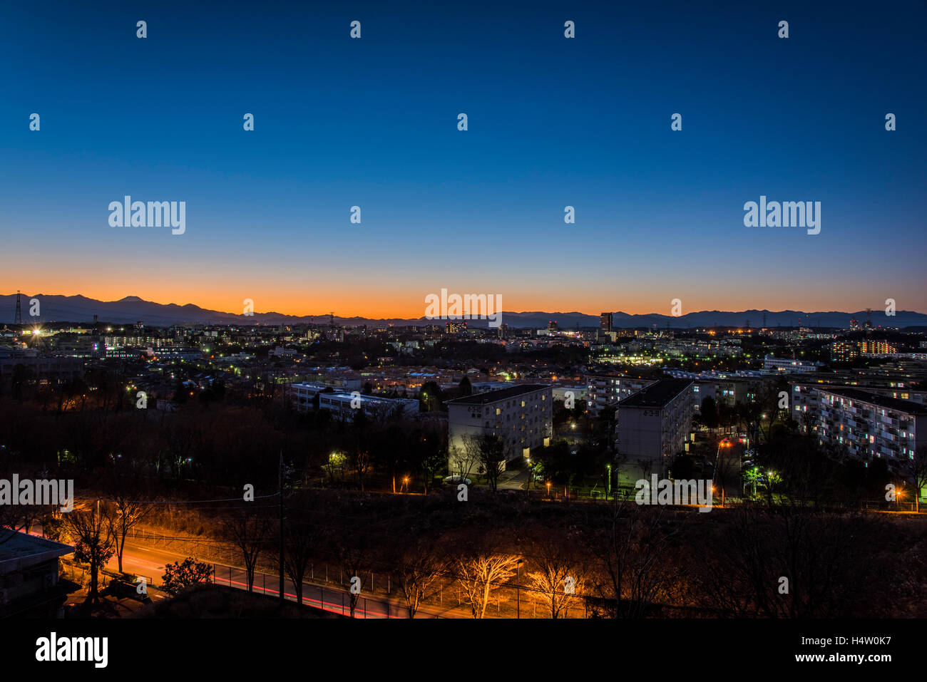 General view of Tama New Town from panorama Hill, Tama City, Tokyo ...