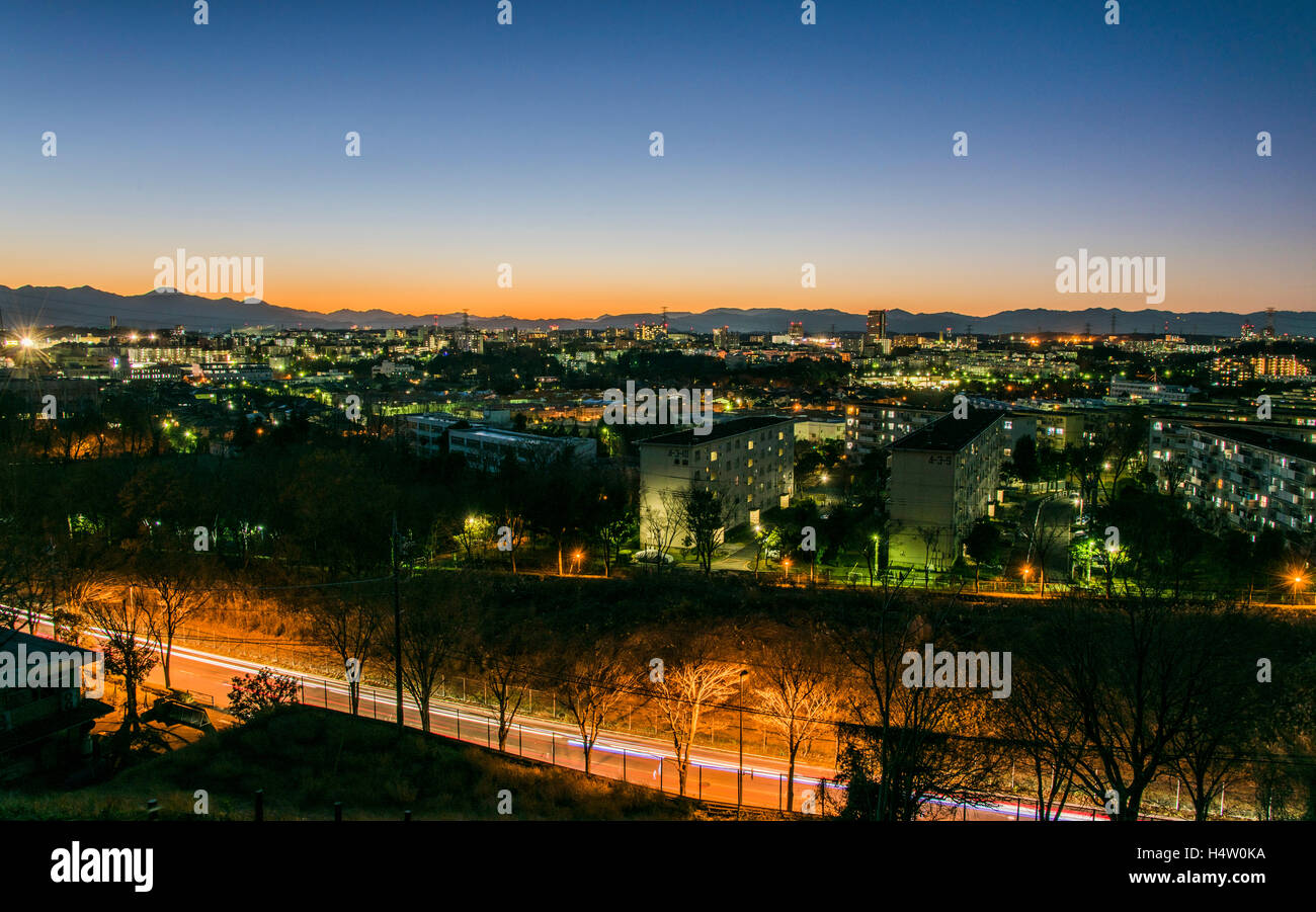 General view of Tama New Town from panorama Hill, Tama City, Tokyo ...