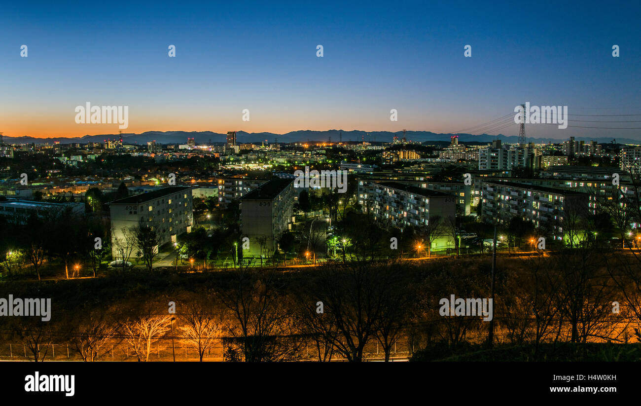 General view of Tama New Town from panorama Hill, Tama City, Tokyo ...