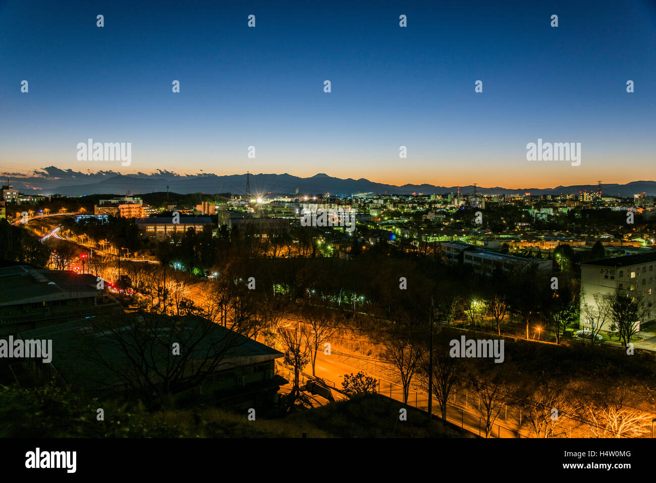 General view of Tama New Town from panorama Hill, Tama City, Tokyo ...