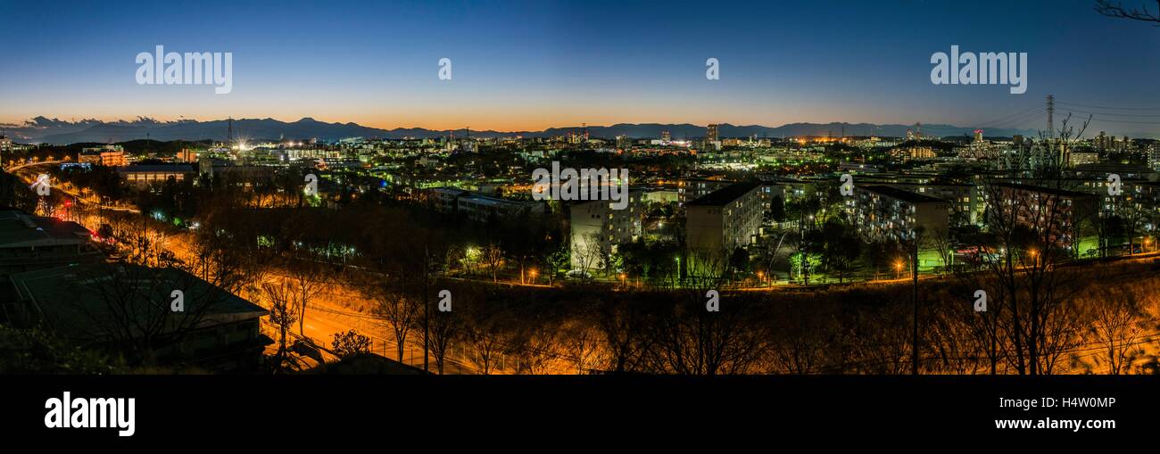 General view of Tama New Town from panorama Hill, Tama City, Tokyo ...