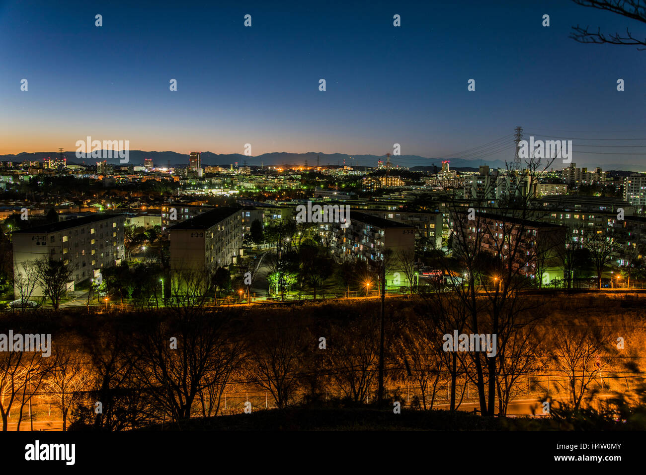 General view of Tama New Town from panorama Hill, Tama City, Tokyo ...