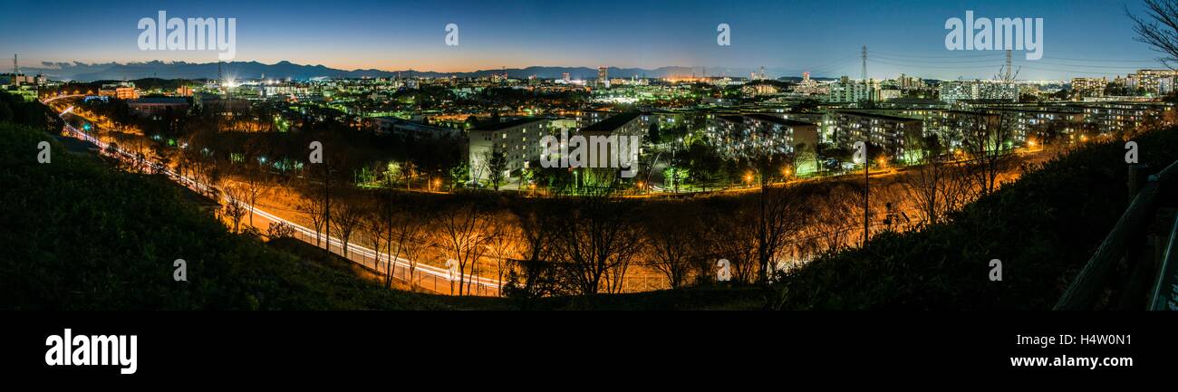 General view of Tama New Town from panorama Hill, Tama City, Tokyo ...