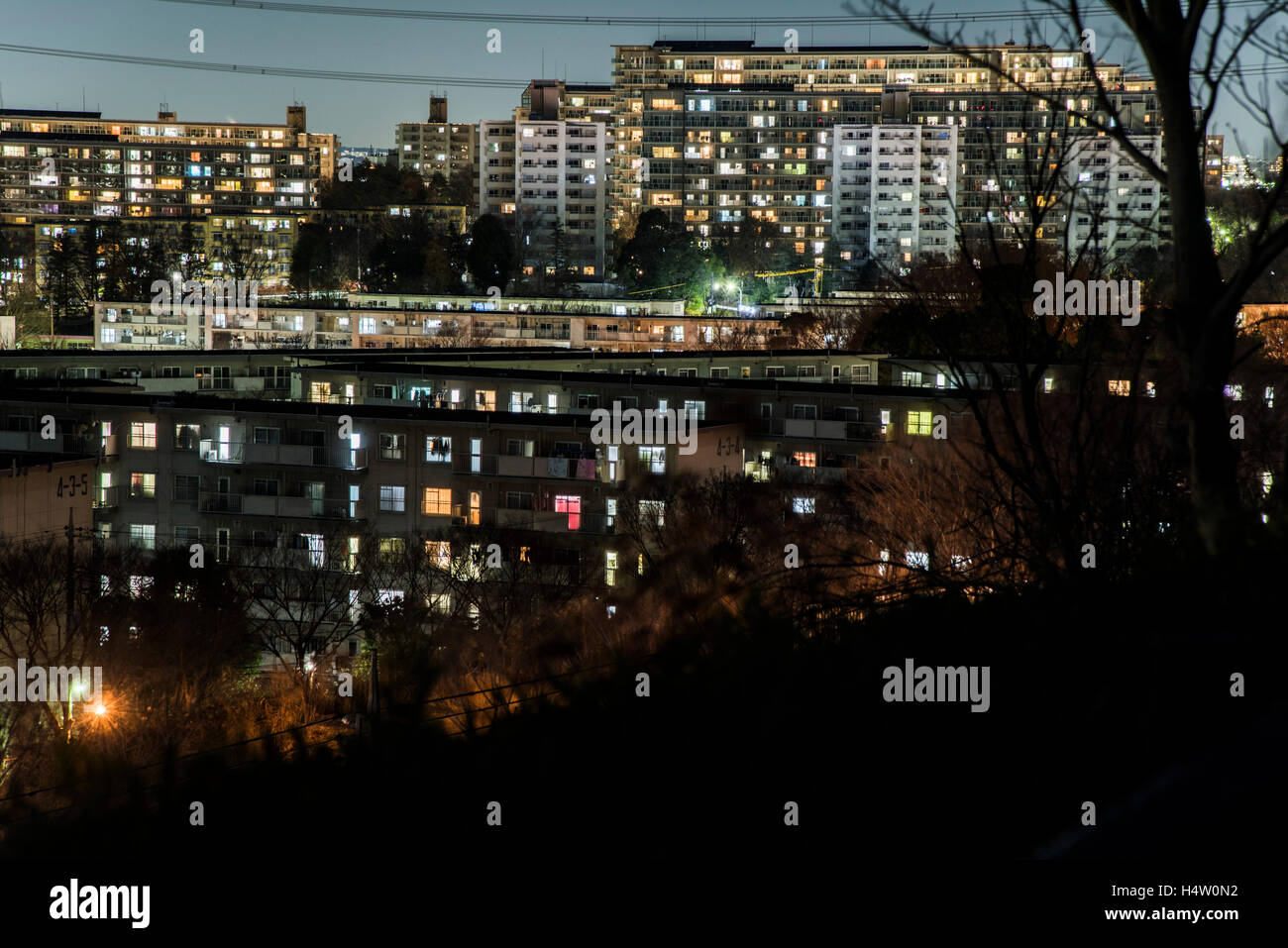 General view of Tama New Town from panorama Hill, Tama City, Tokyo ...