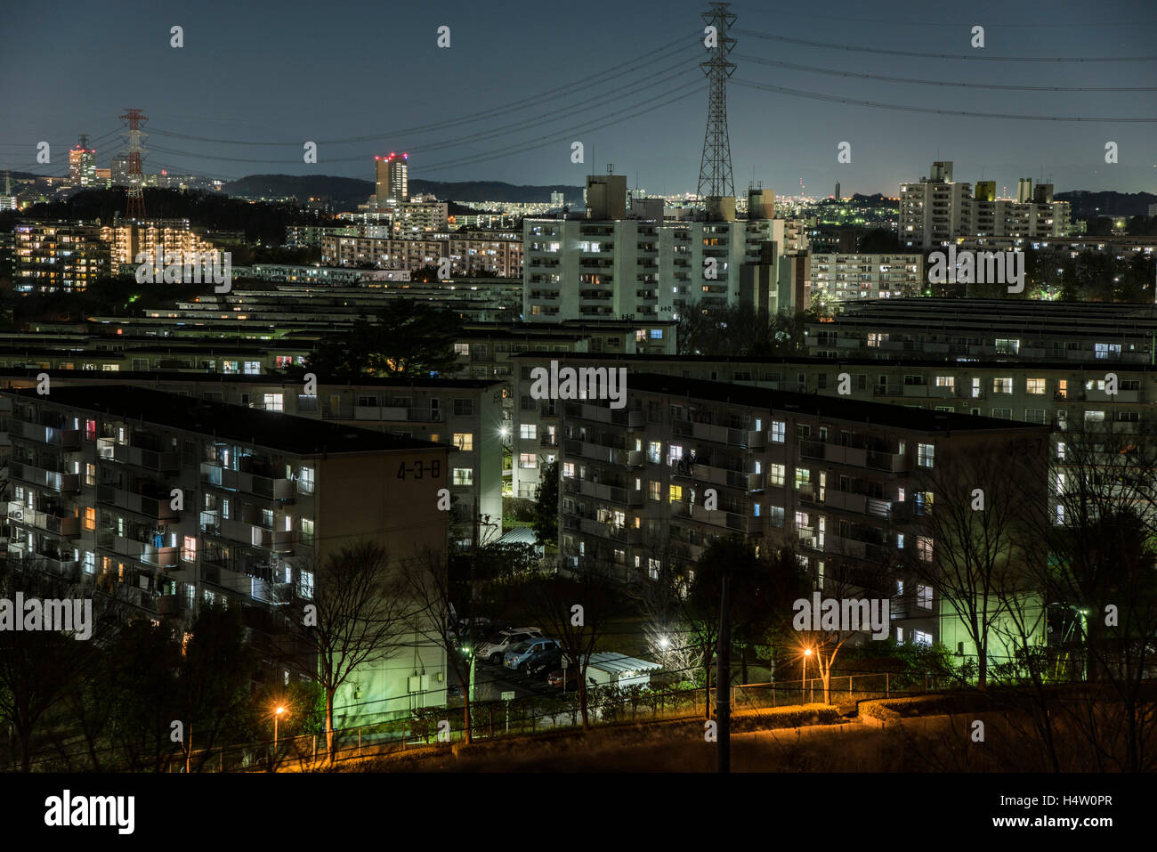 General view of Tama New Town from panorama Hill, Tama City, Tokyo ...