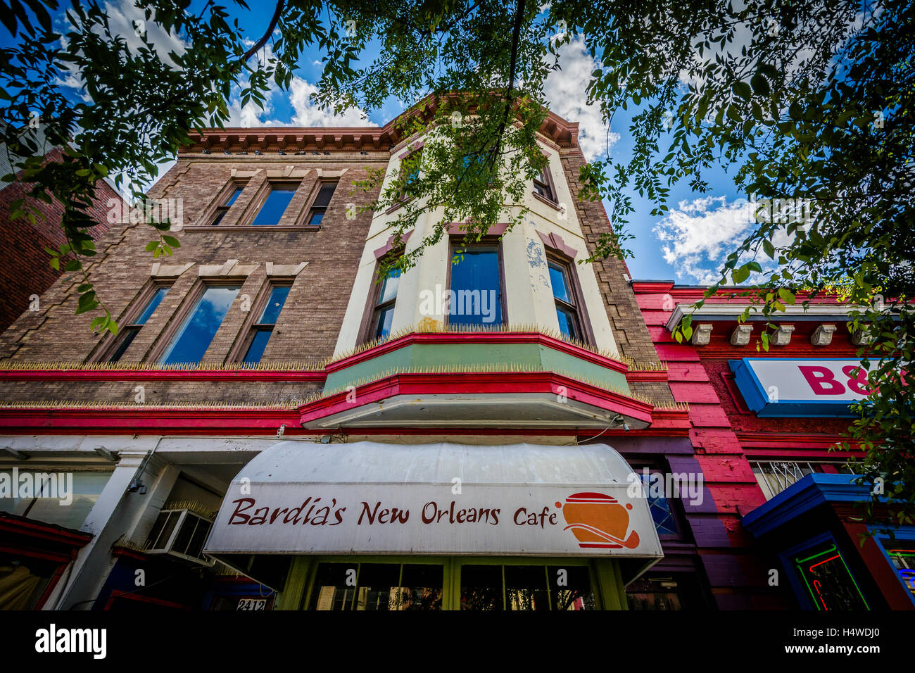 Buildings along 18th Street in Adams Morgan, in Washington, DC Stock ...