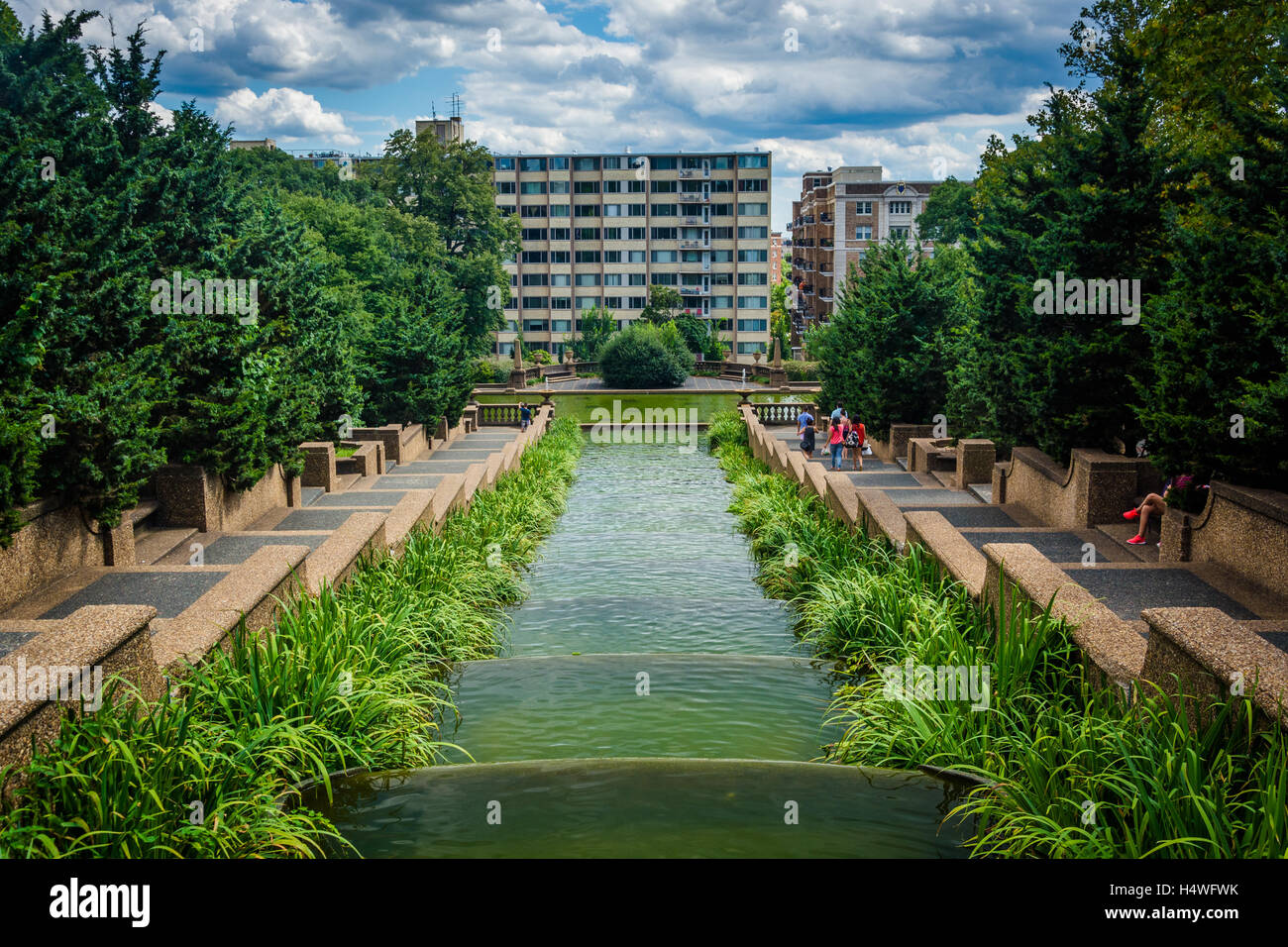 Cascading fountain at Meridian Hill Park, in Washington, DC Stock Photo ...