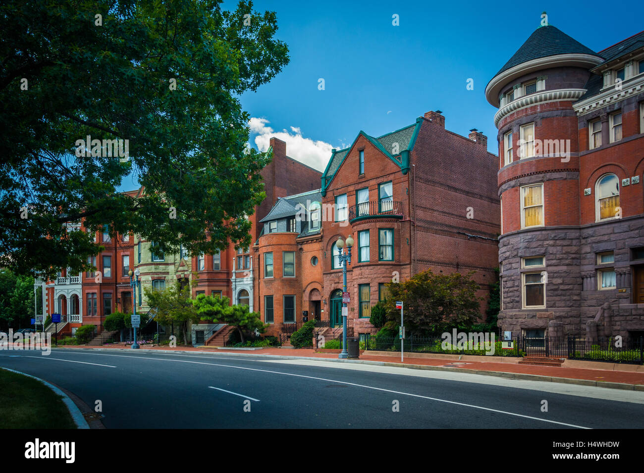 Historic row houses along Logan Circle, in Washington, DC Stock Photo ...