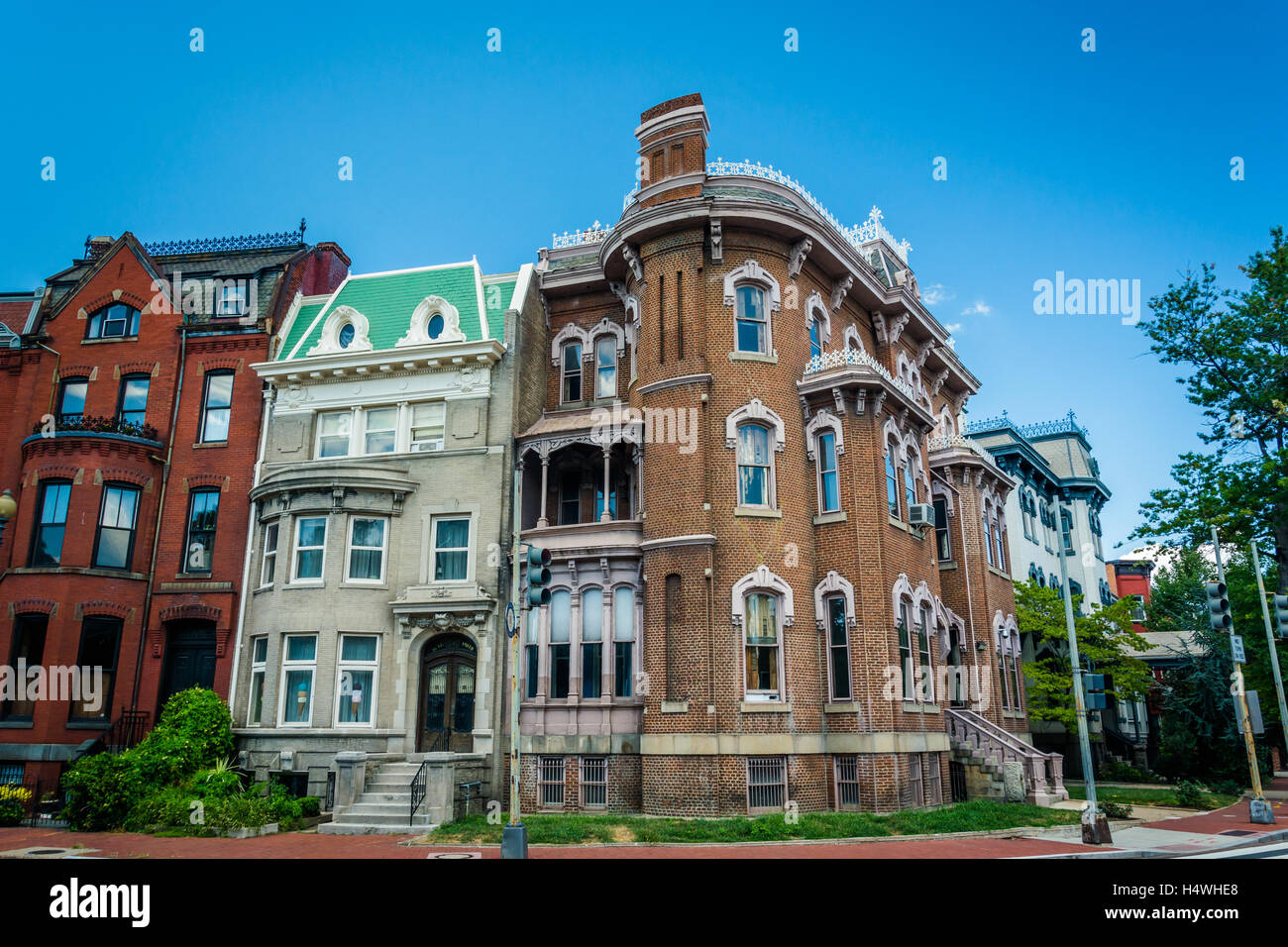 Historic row houses along Logan Circle, in Washington, DC Stock Photo ...