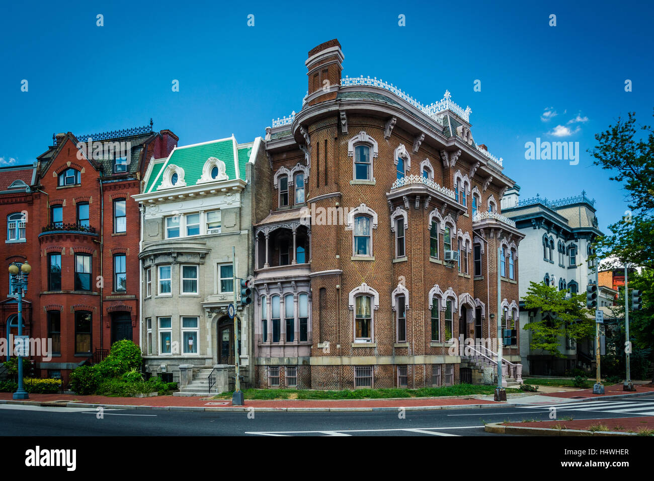 Historic row houses along Logan Circle, in Washington, DC Stock Photo ...