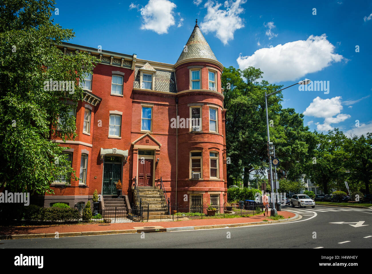 Historic row houses along Logan Circle, in Washington, DC Stock Photo ...