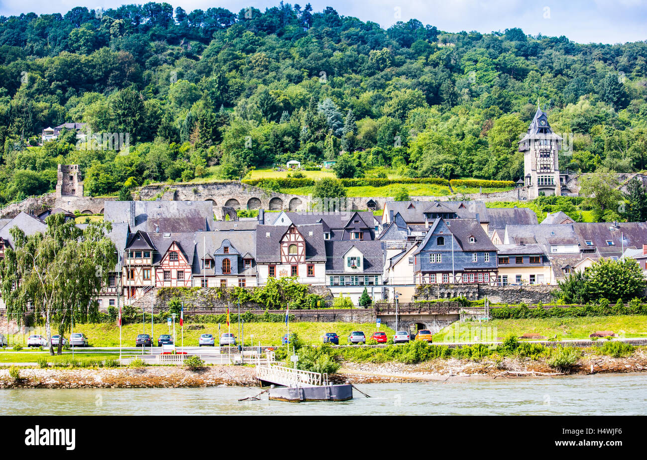 Pretty village Rhine Gorge, Germany, Europe Stock Photo - Alamy