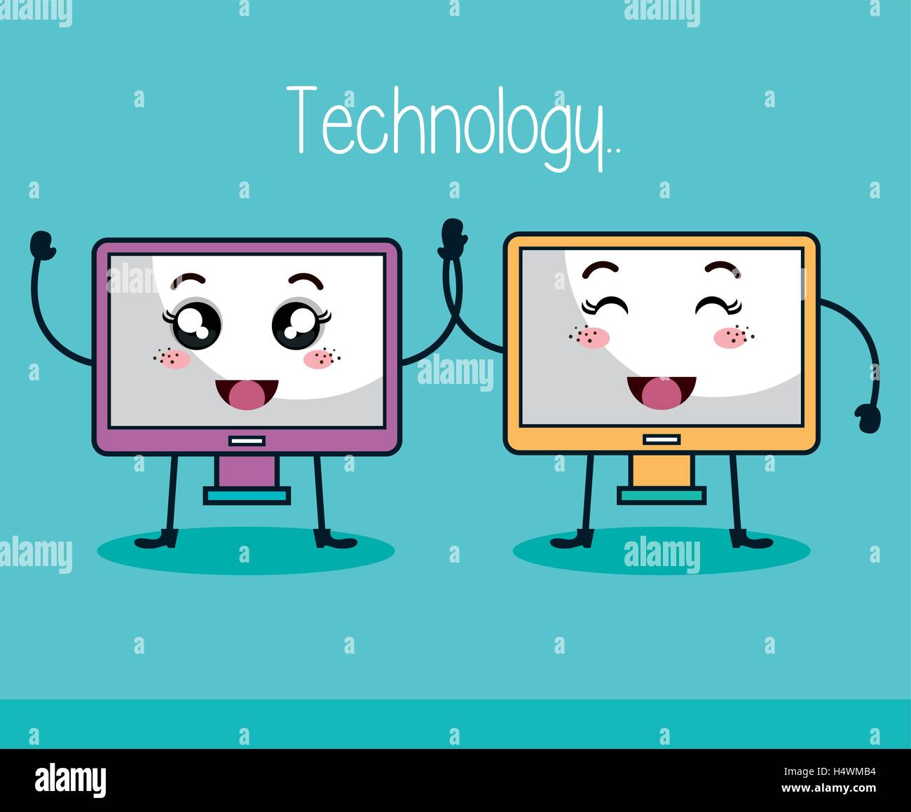 technology device character kawaii style Stock Vector Image & Art - Alamy
