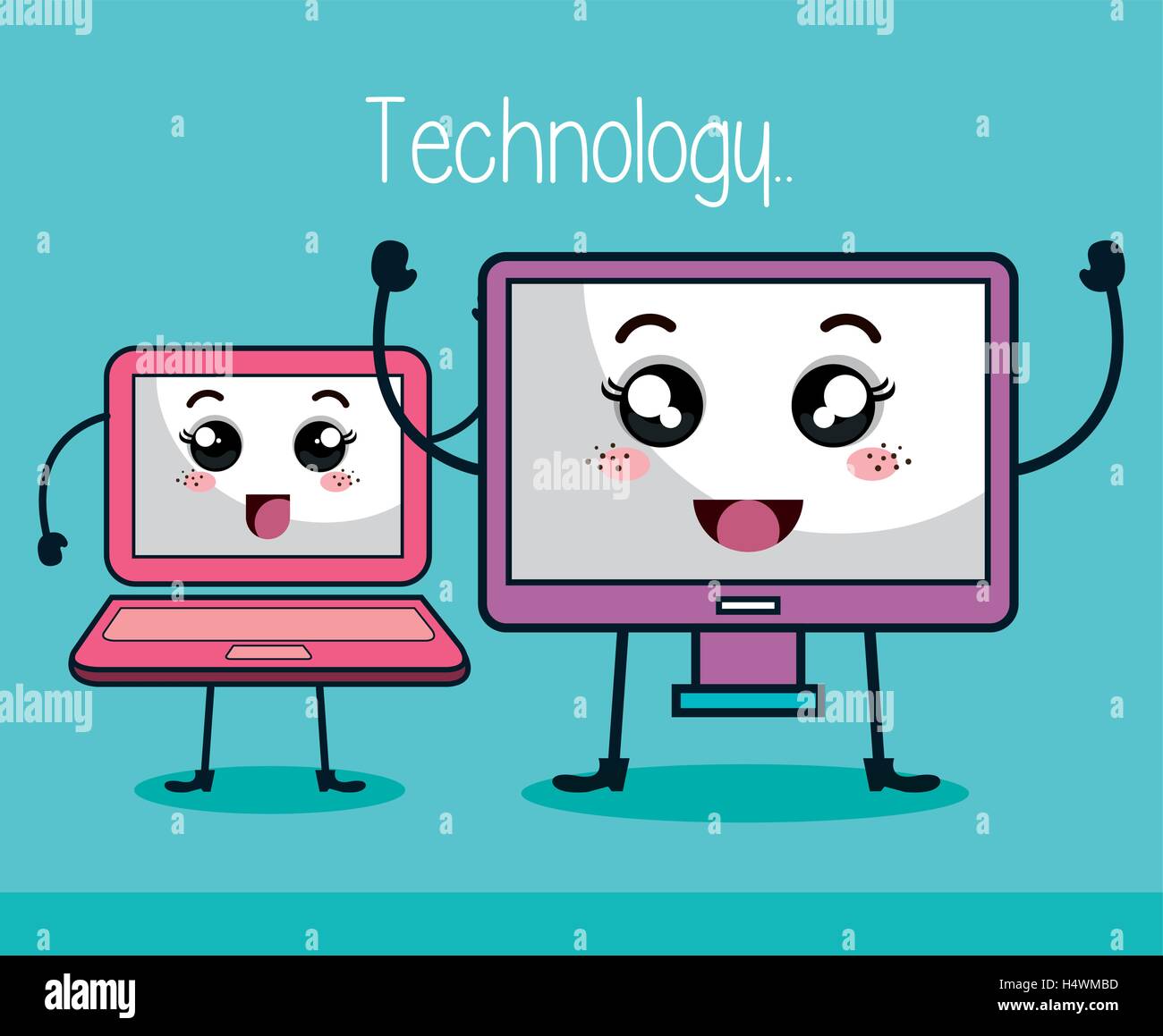 technology device character kawaii style Stock Vector Image & Art - Alamy