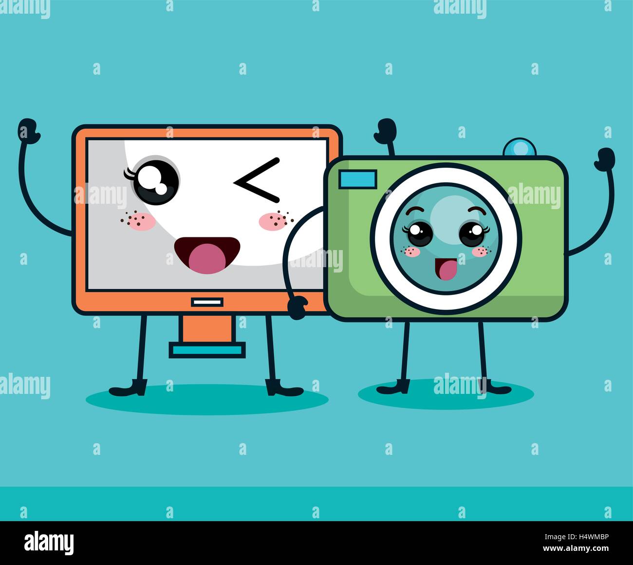 technology device character kawaii style Stock Vector Image & Art - Alamy