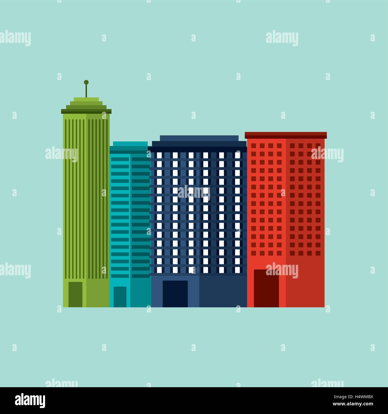 cityscape buildings skyline icon Stock Vector Image & Art - Alamy