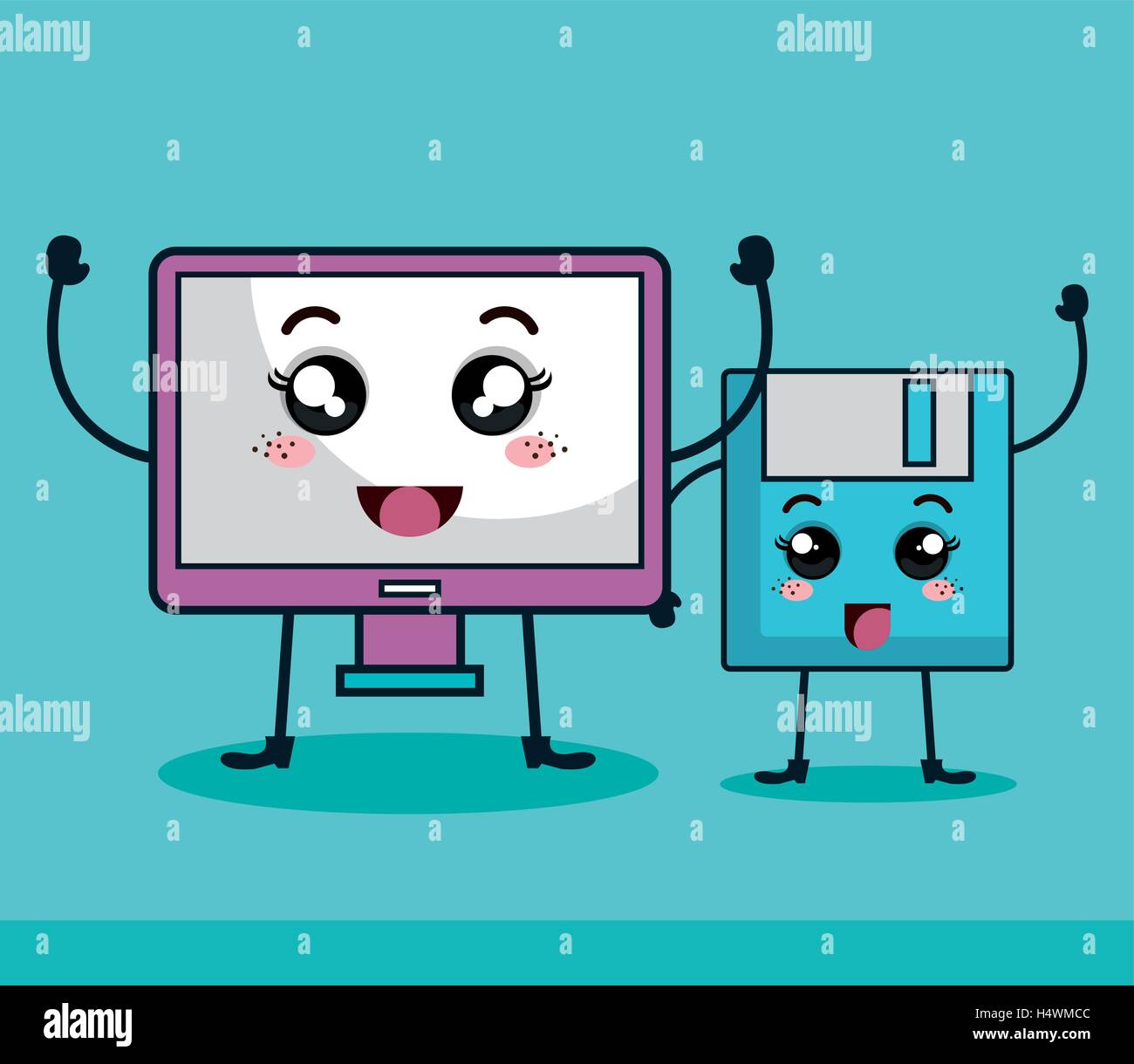 technology device character kawaii style Stock Vector Image & Art - Alamy