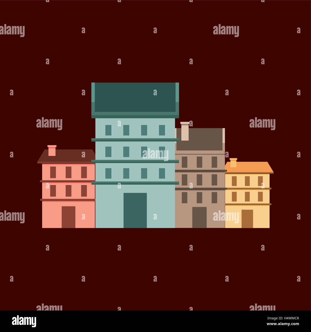 cityscape buildings skyline icon Stock Vector Image & Art - Alamy