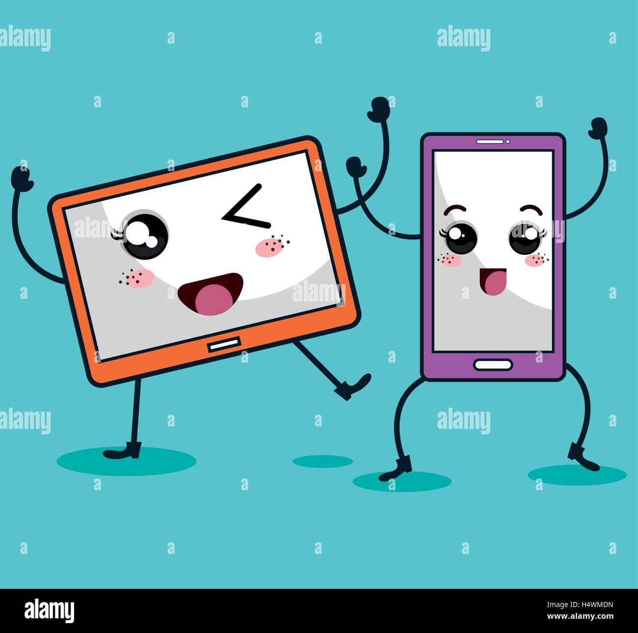 technology device character kawaii style Stock Vector Image & Art - Alamy