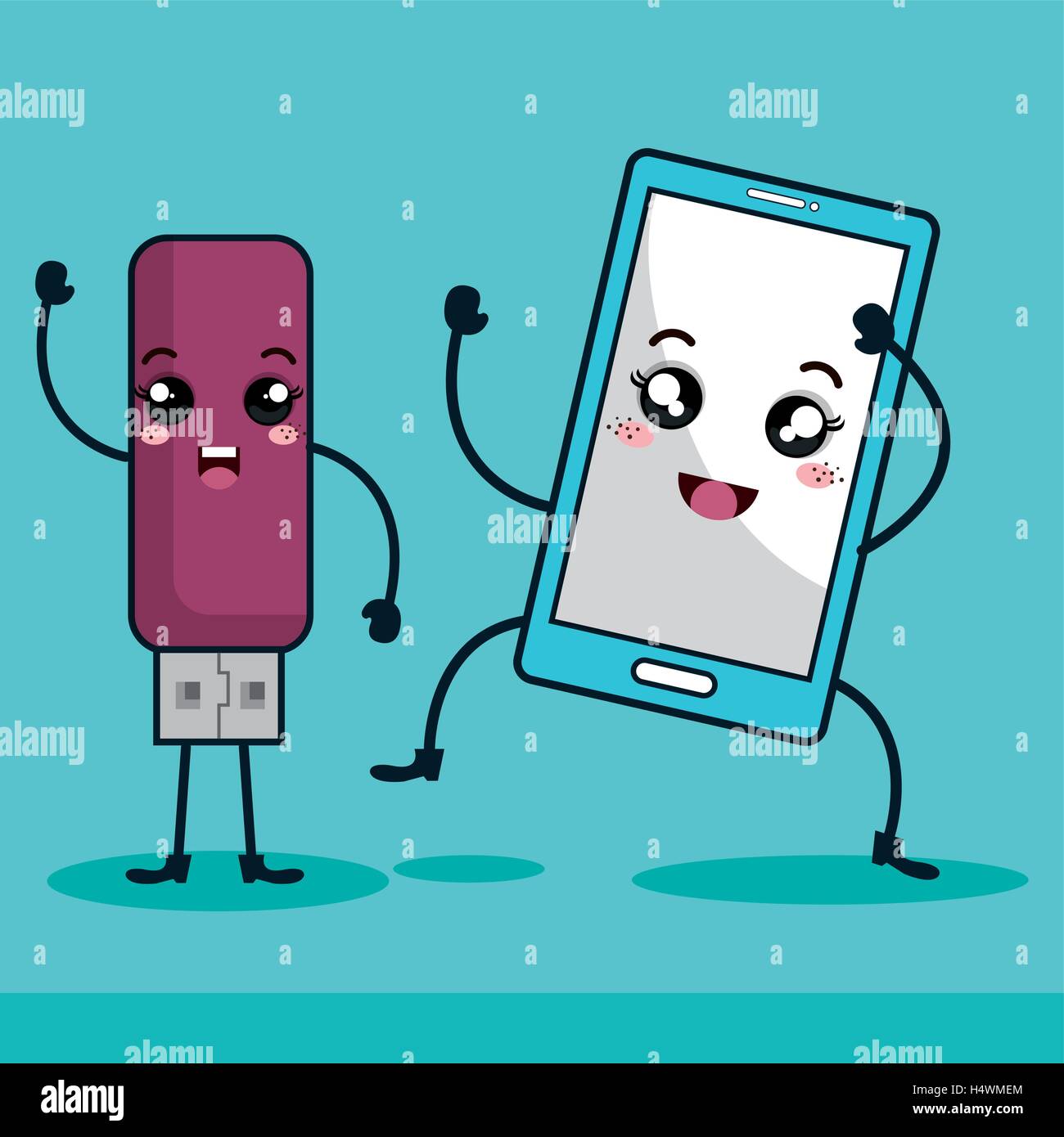 technology device character kawaii style Stock Vector Image & Art - Alamy
